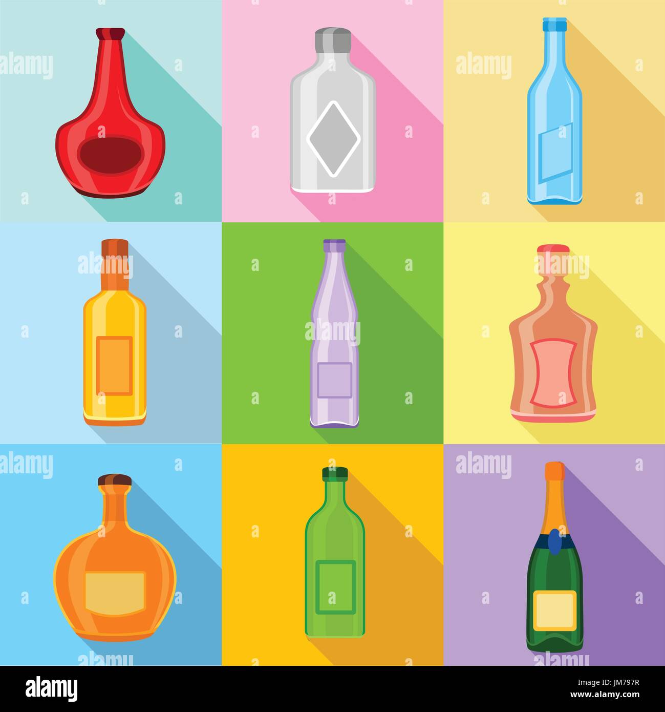 Collection empty bottles wine Stock Vector Images - Alamy