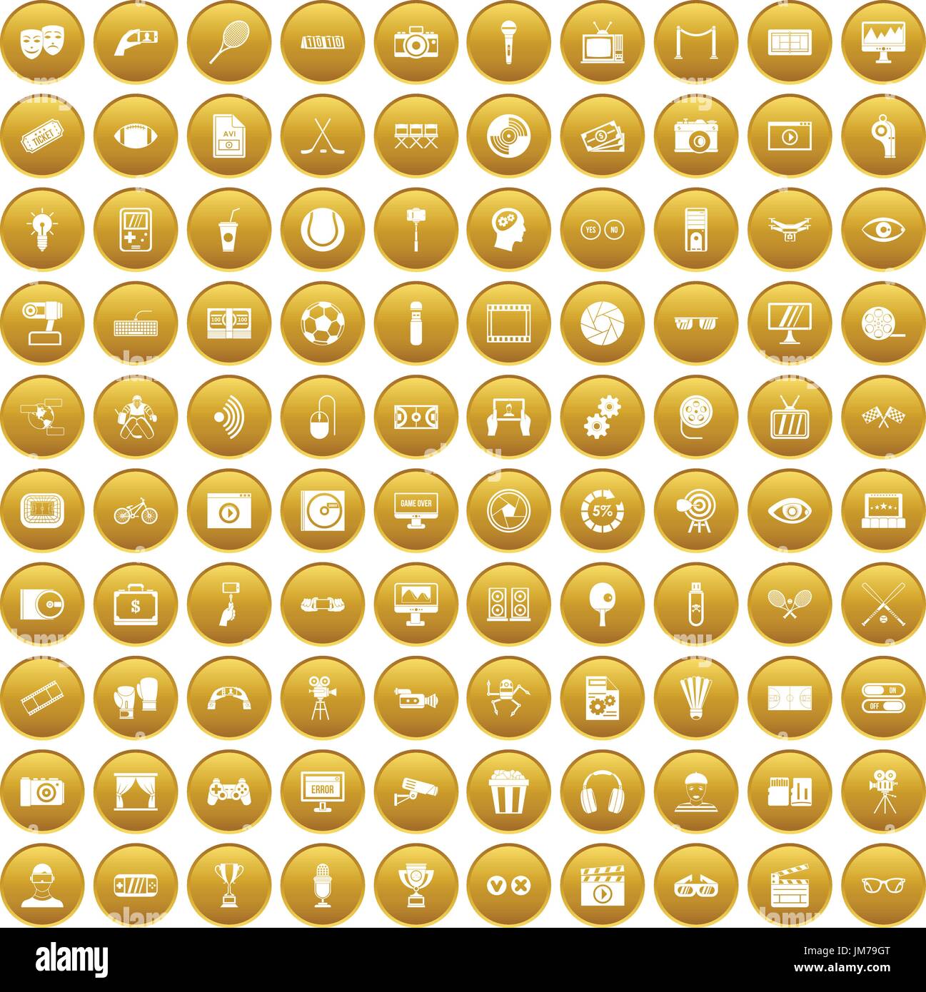 100 video icons set Stock Vector Images - Alamy