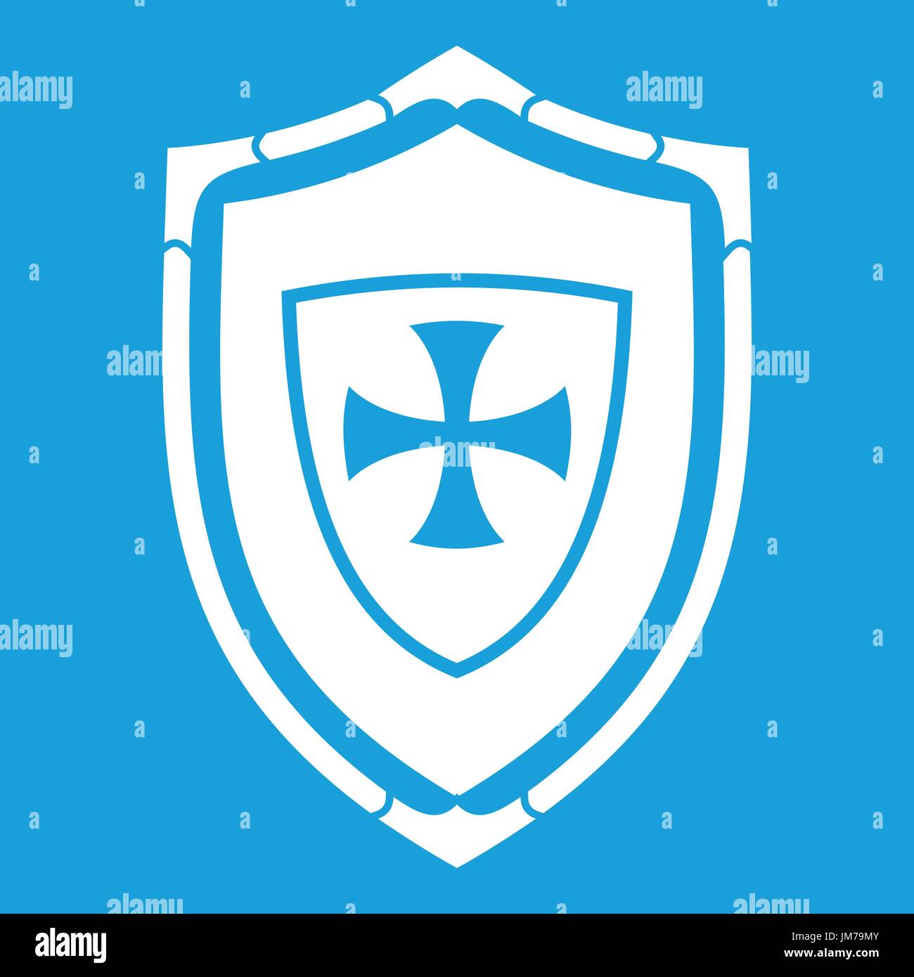 Shield with cross icon white Stock Vector Image & Art - Alamy