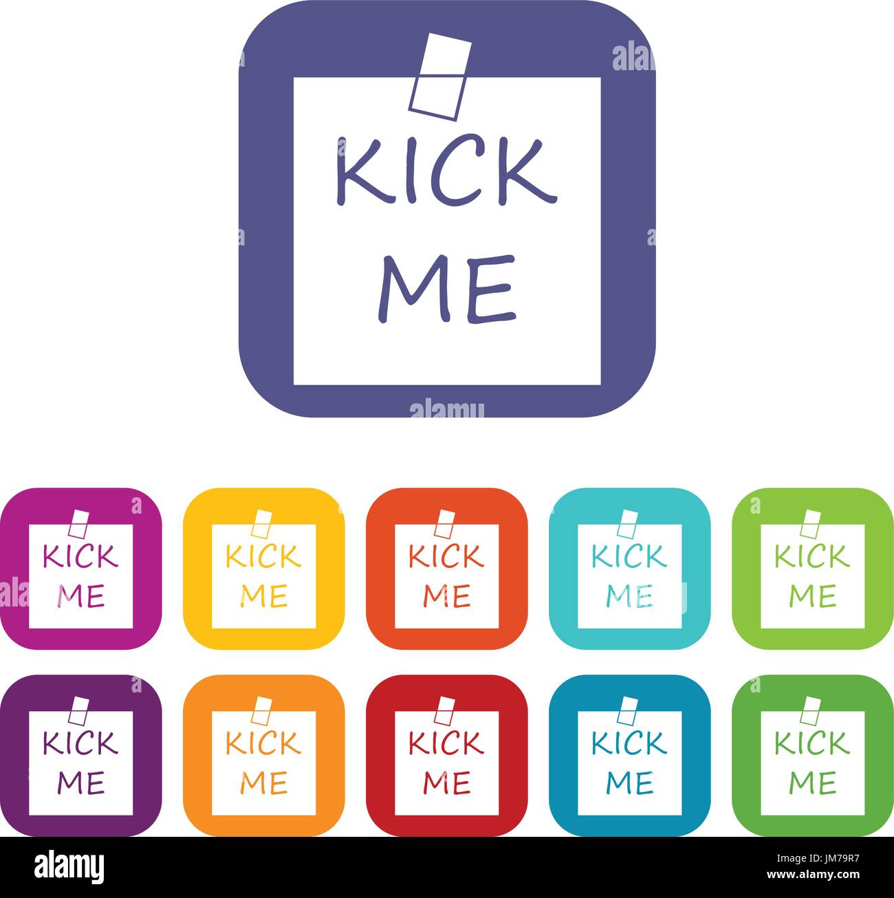 Inscription kick me icons set Stock Vector Image & Art - Alamy