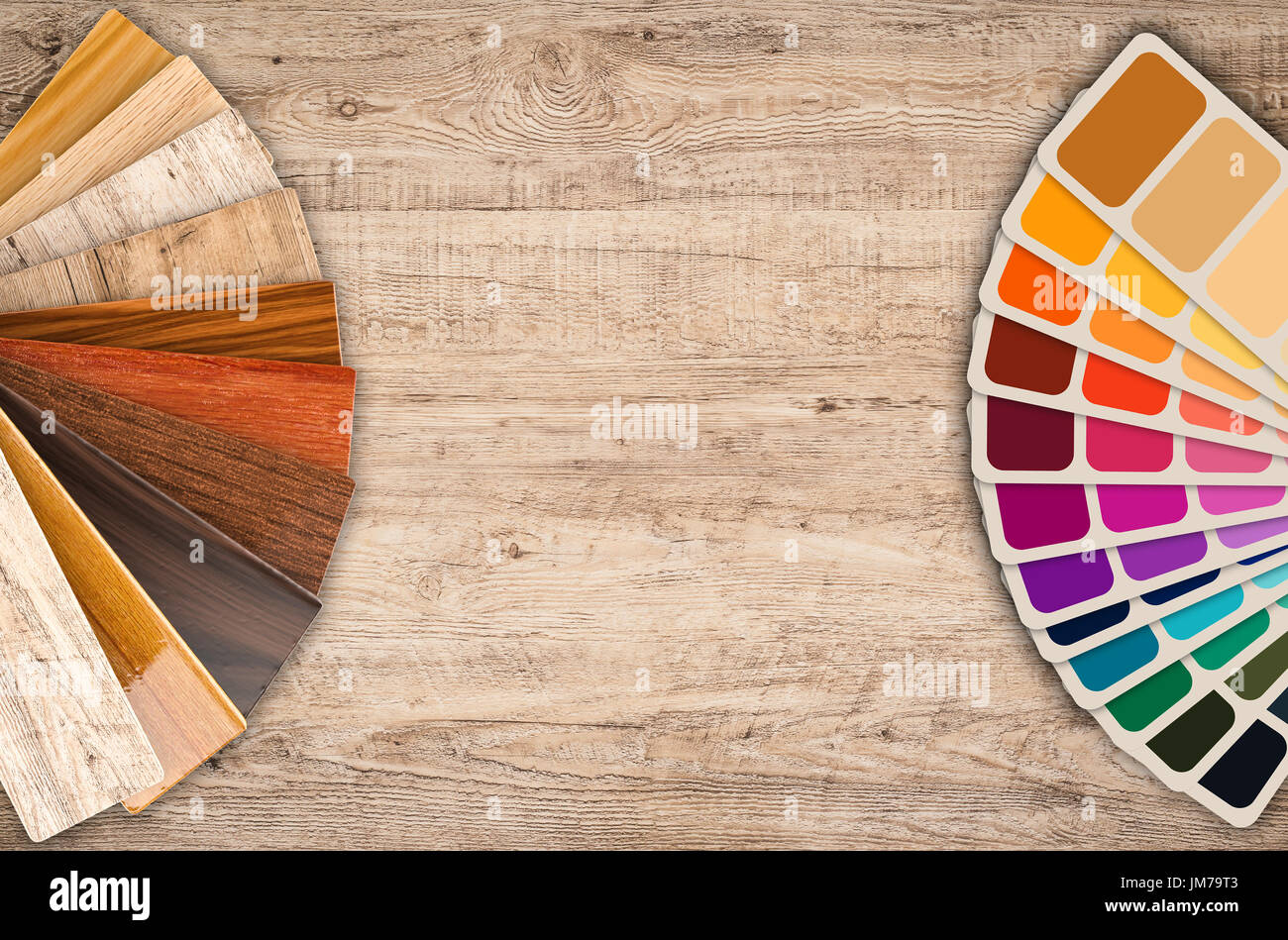 color swatch samples and wood color guide Stock Photo - Alamy