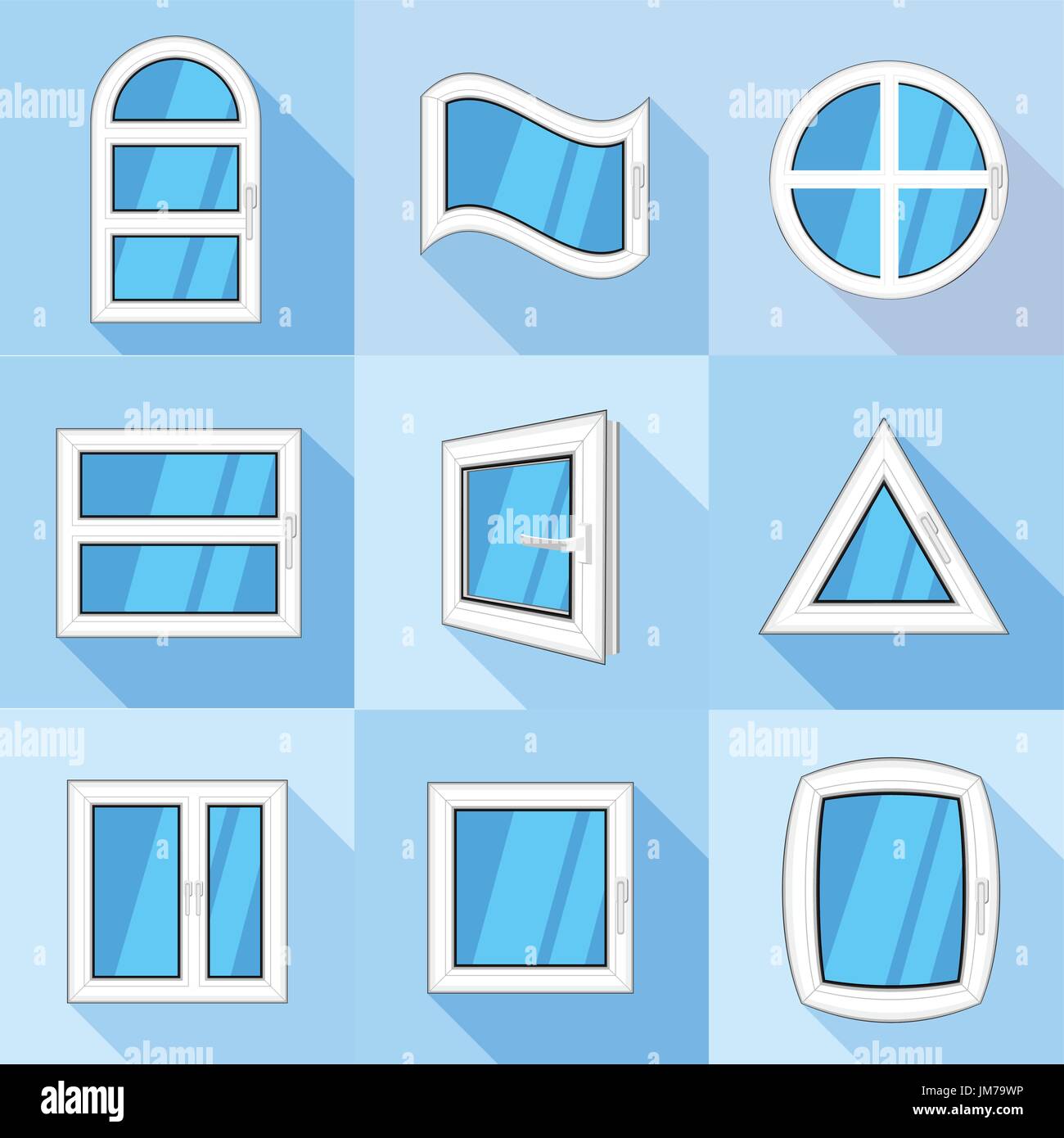 Types of window icons set, flat style Stock Vector Image & Art - Alamy