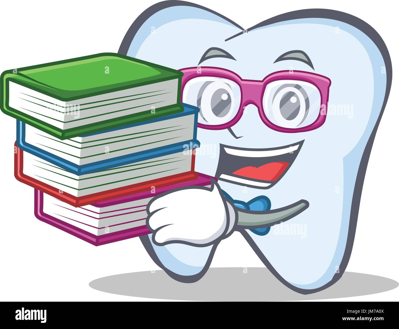 Student tooth character cartoon style with book Stock Vector Image ...