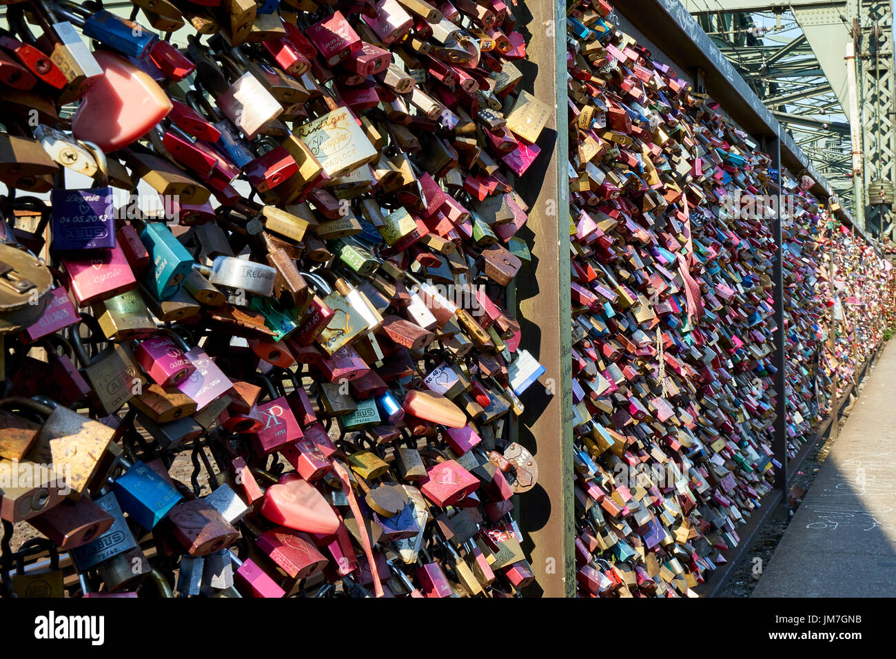 Train bridge love lock bridge hi-res stock photography and images - Alamy
