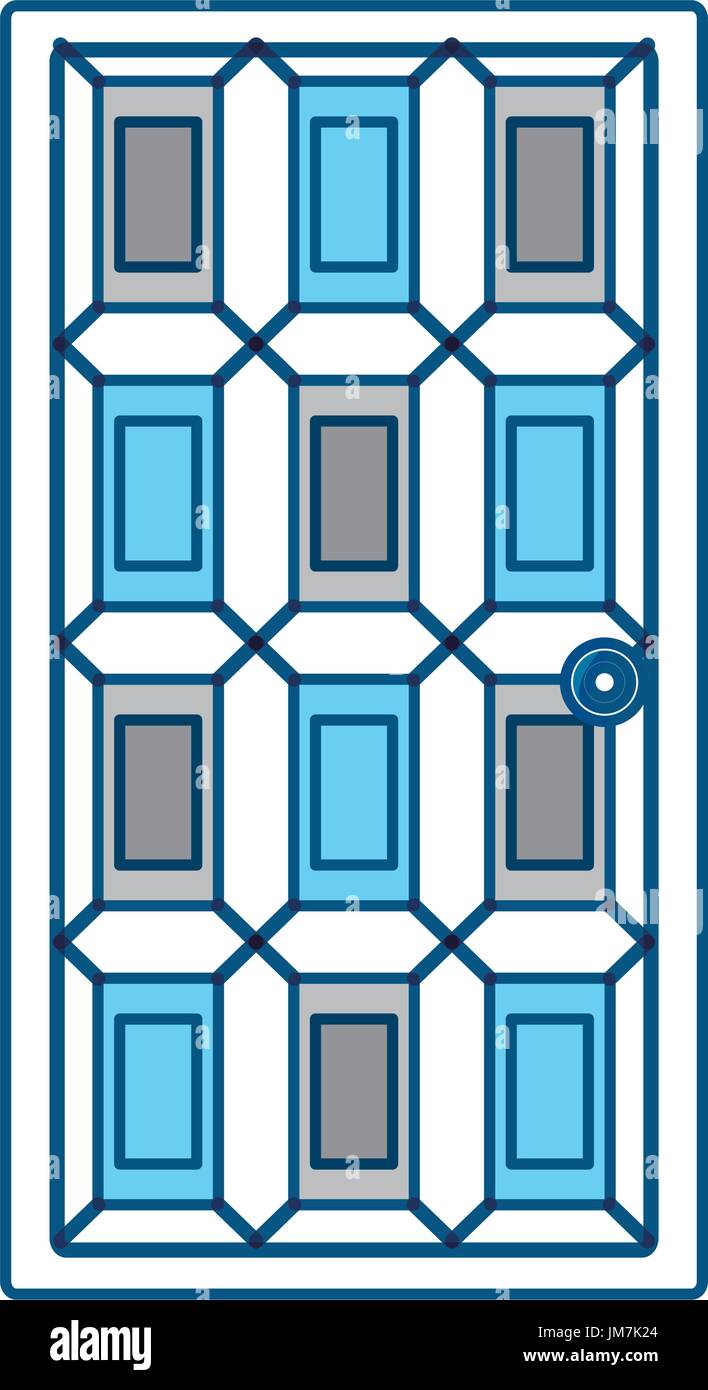 Blue door detail Stock Vector Images - Alamy