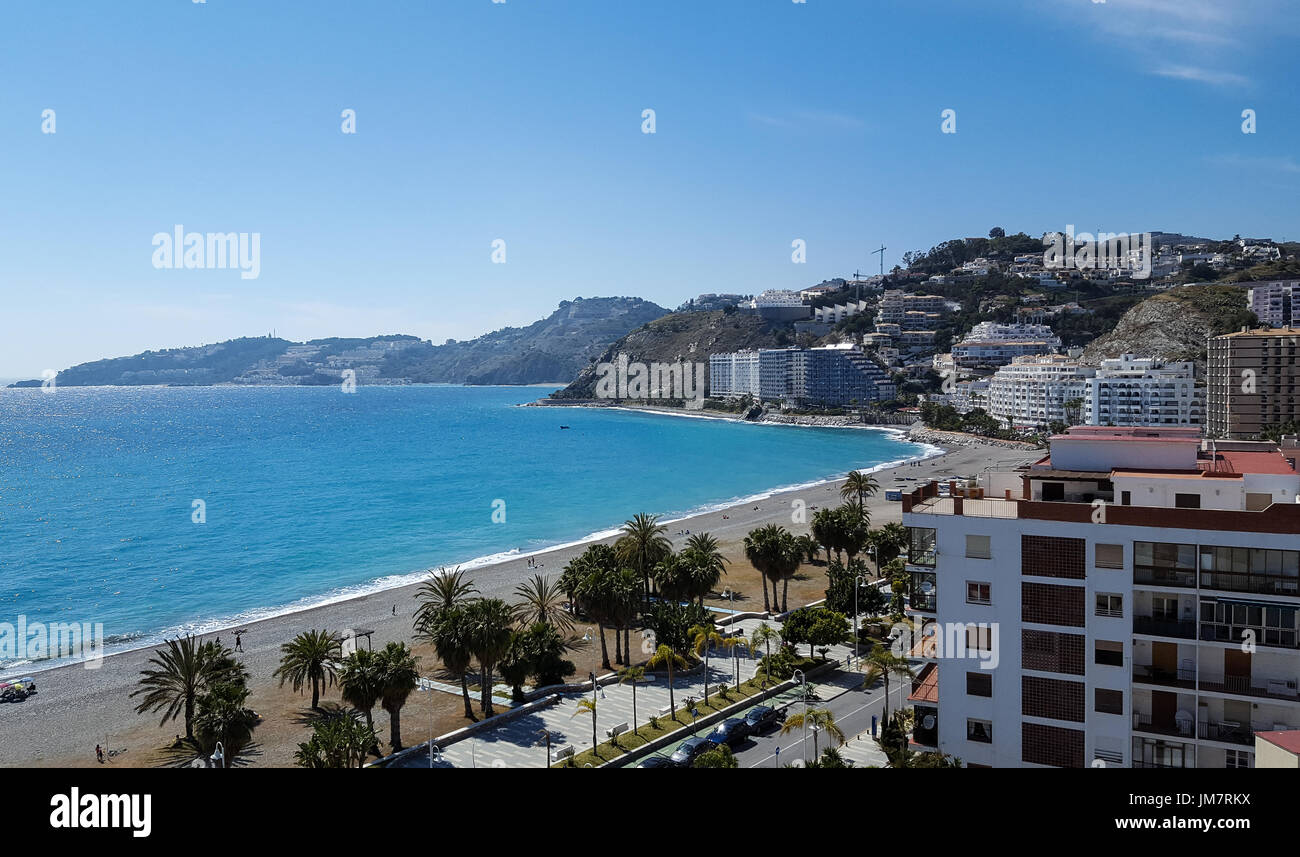 Beach line on the coast of granada in spain Stock Photo - Alamy