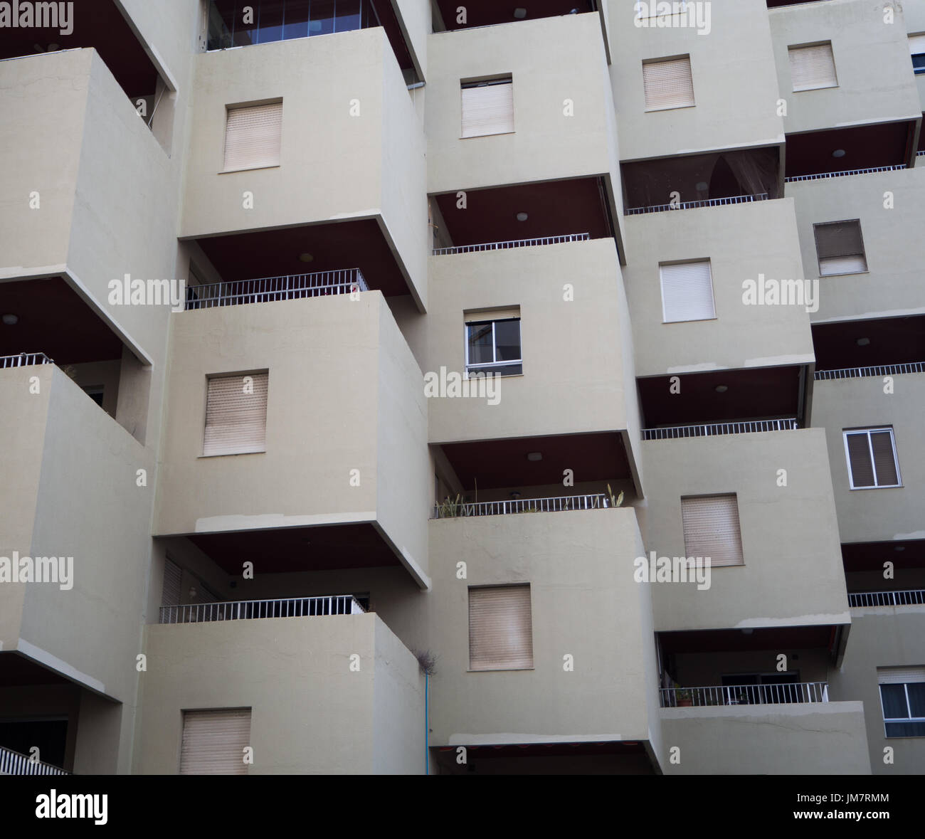 Building with square balconies Stock Photo - Alamy