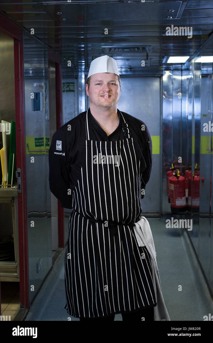 Catering crew on a north sea oil and gas platform. BP Miller ...