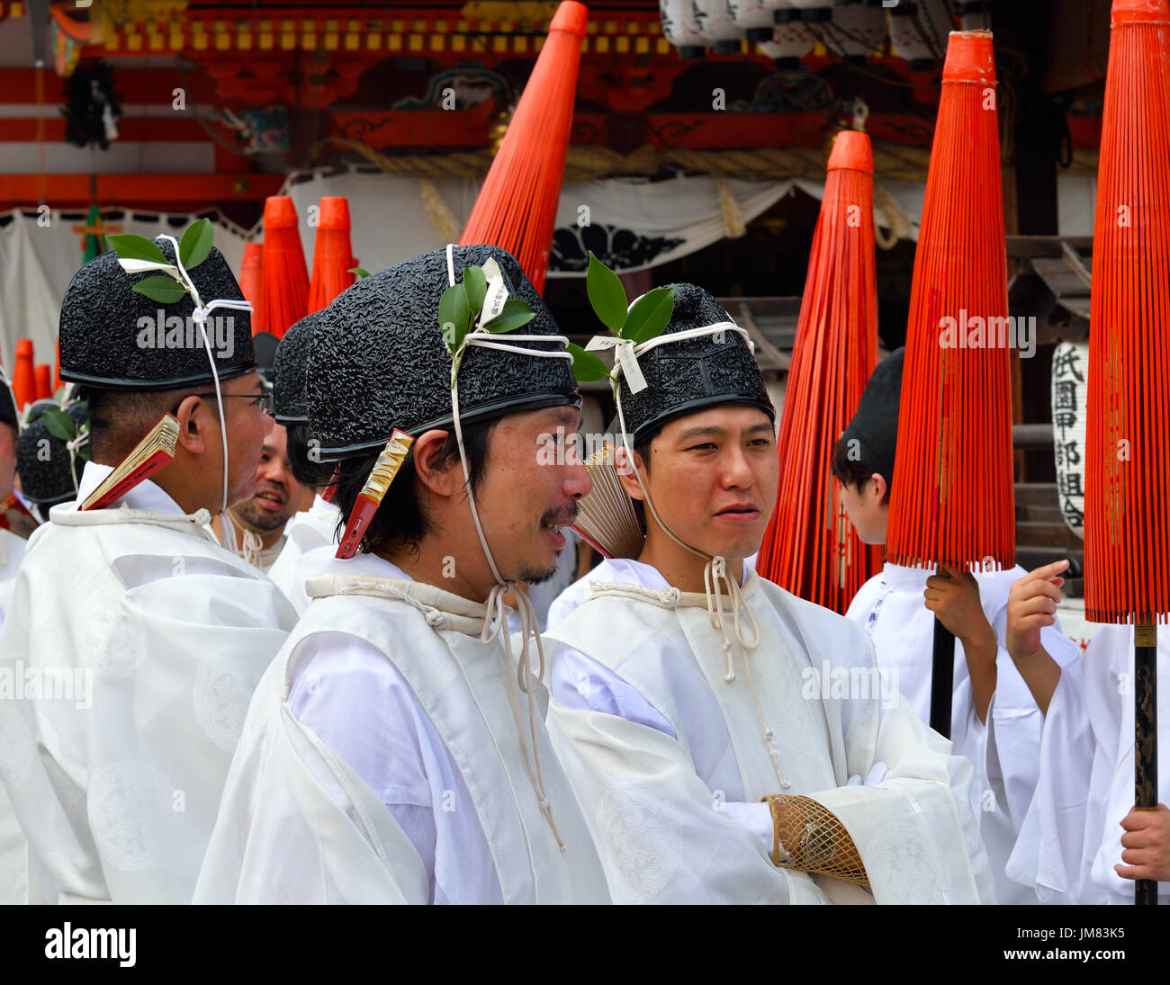 KYOTO, JAPAN - July 24, 2017: Two young men men wearing traditional ...