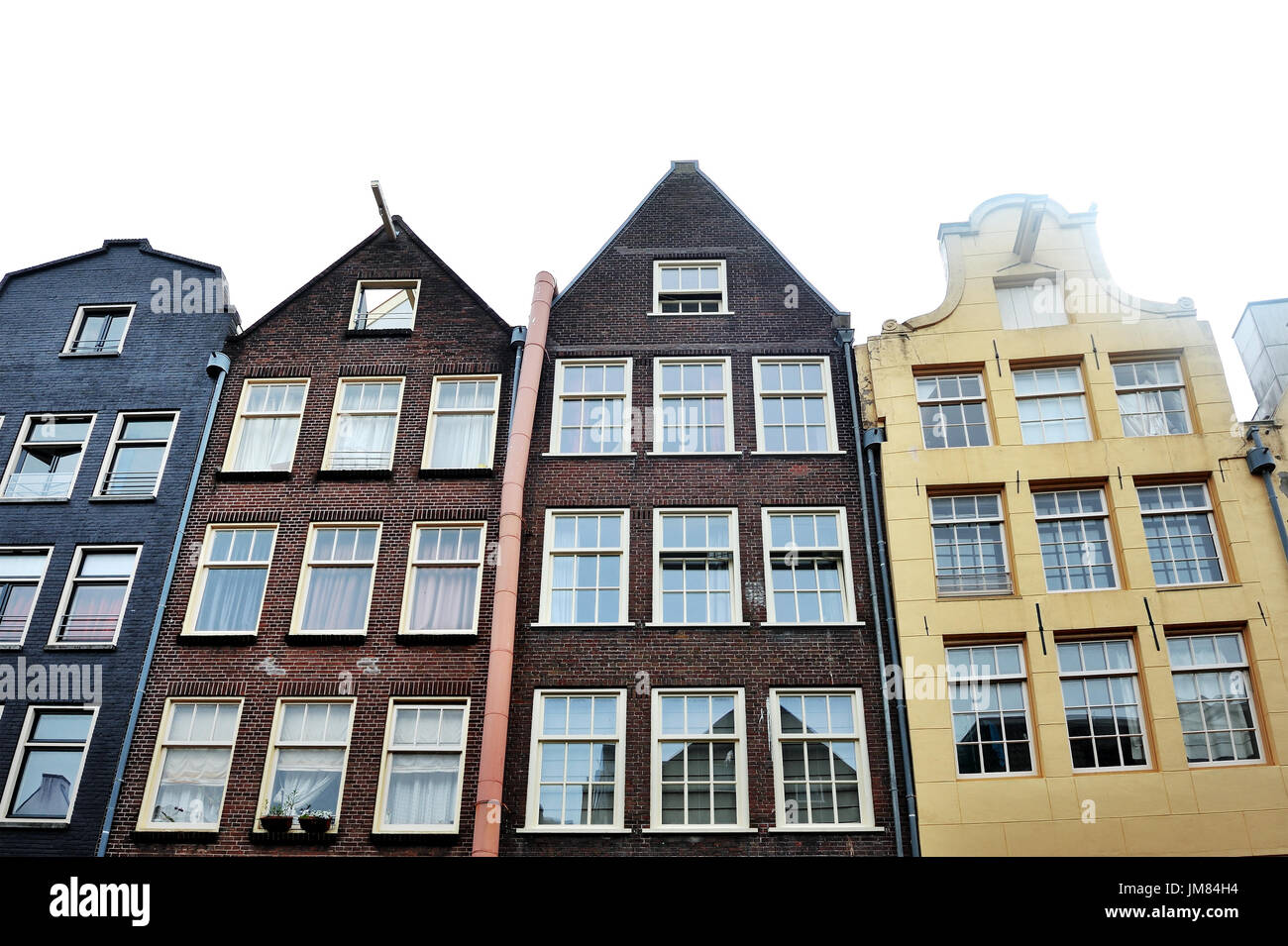 Amsterdam, Holland, Europe - typical dutch buildings facade in the city ...