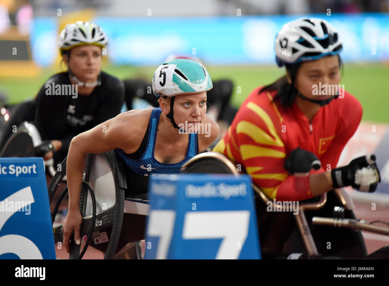 Women Wheelchair athletes competing in the World Para Athletics ...