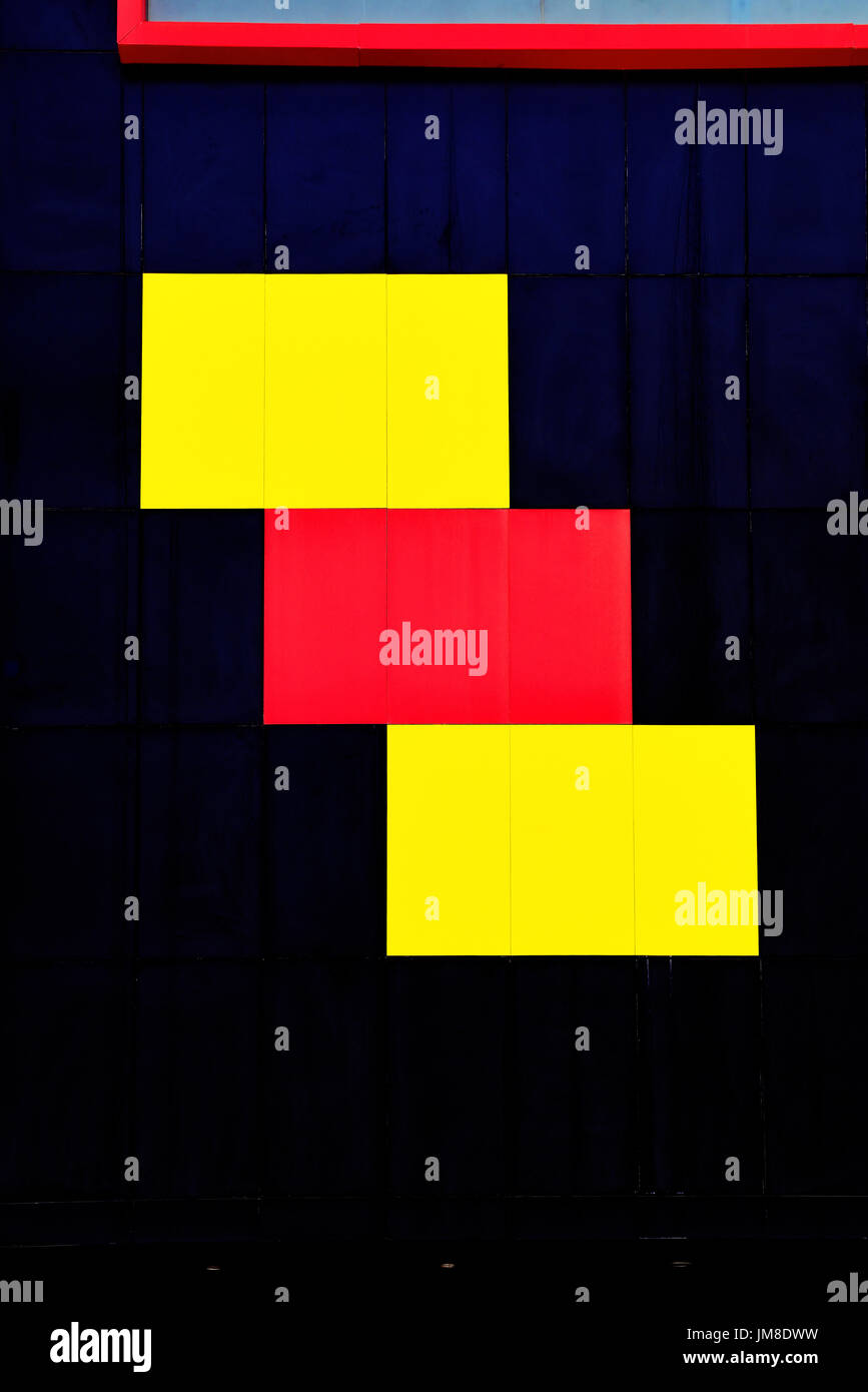 Cambodia Siem Reap coloured diagonal block design red yellow blue Stock ...