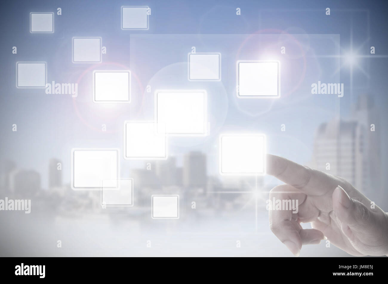 Finger clicking on virtual hi-res stock photography and images - Alamy