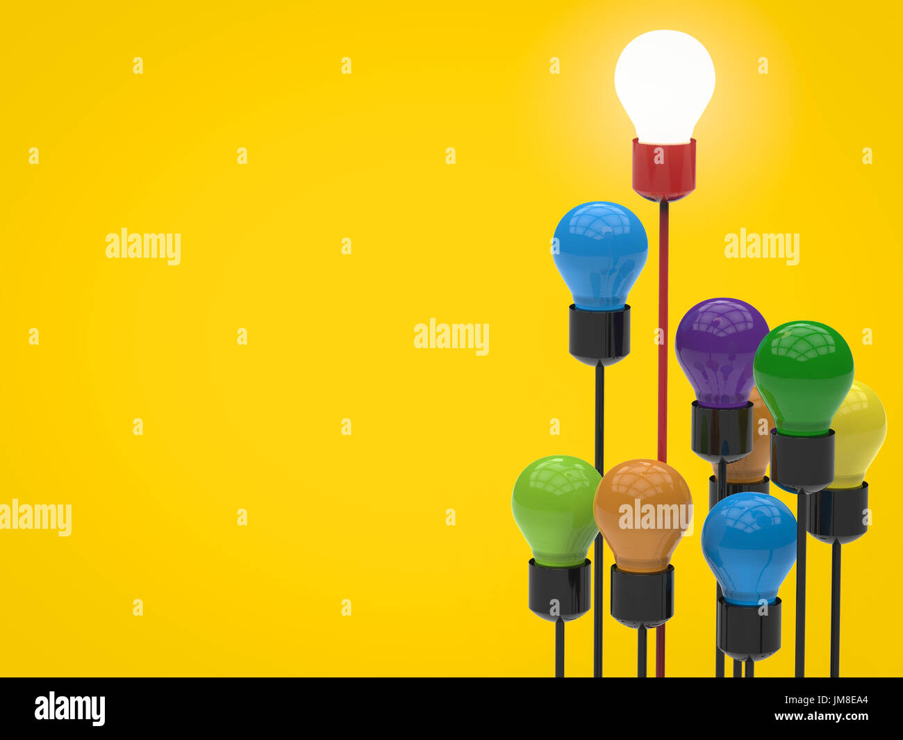 leadership concept with light up lightbulb Stock Photo - Alamy