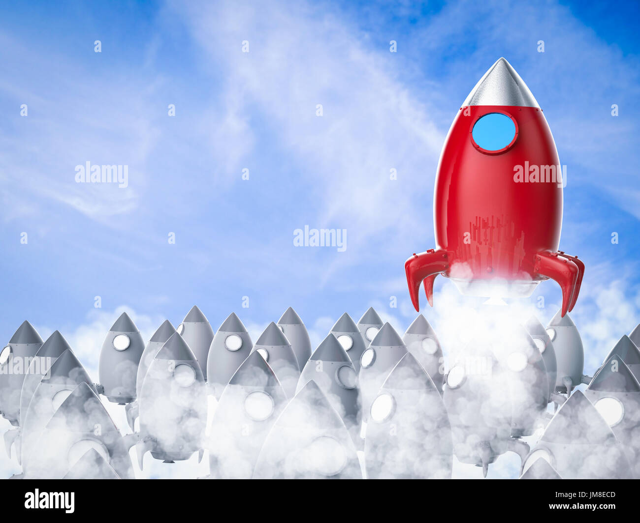 leadership concept with red space shuttle launch Stock Photo - Alamy