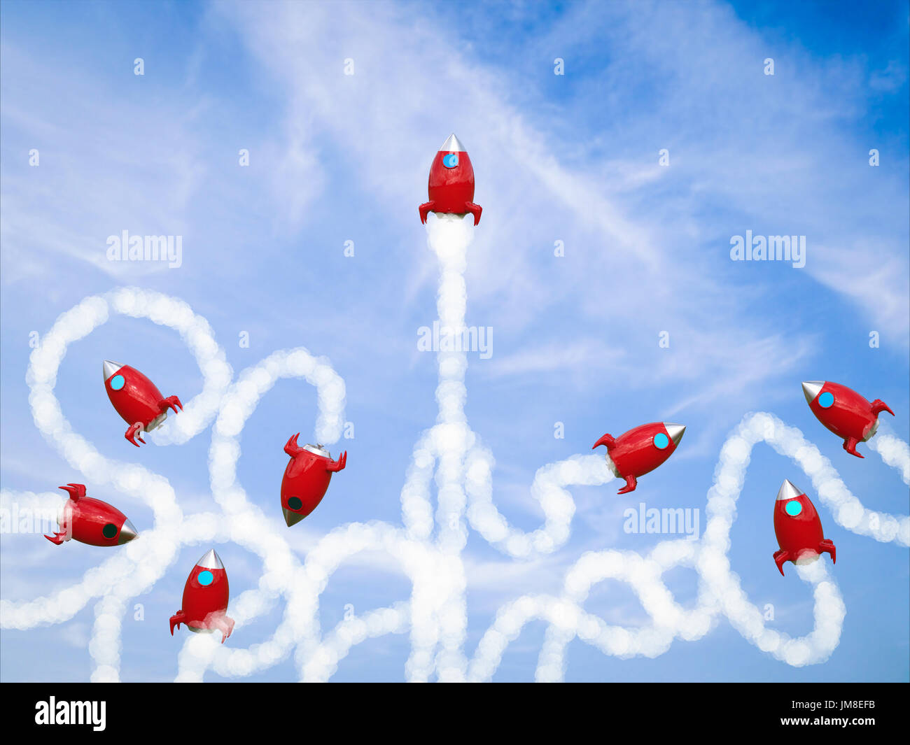 leadership concept with red space shuttle launch Stock Photo - Alamy