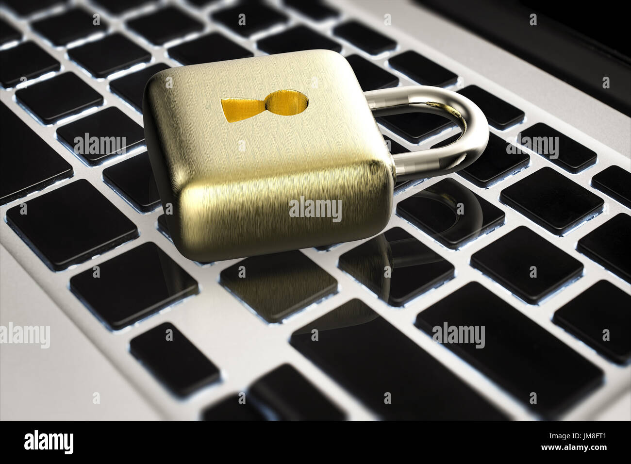 online security concept with 3d rendering golden padlock Stock Photo ...