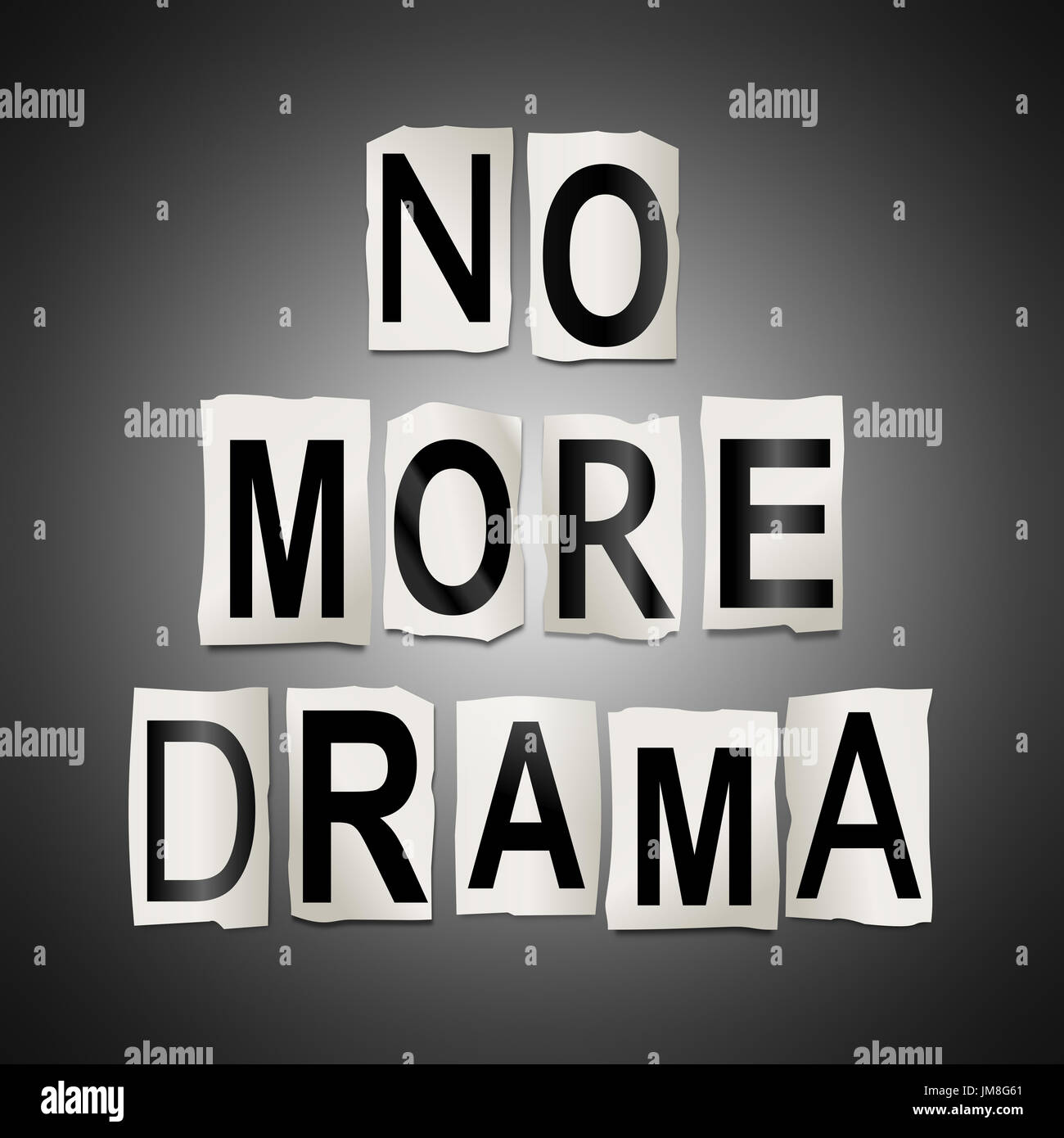 3d Illustration depicting cutout printed letters arranged to form the ...