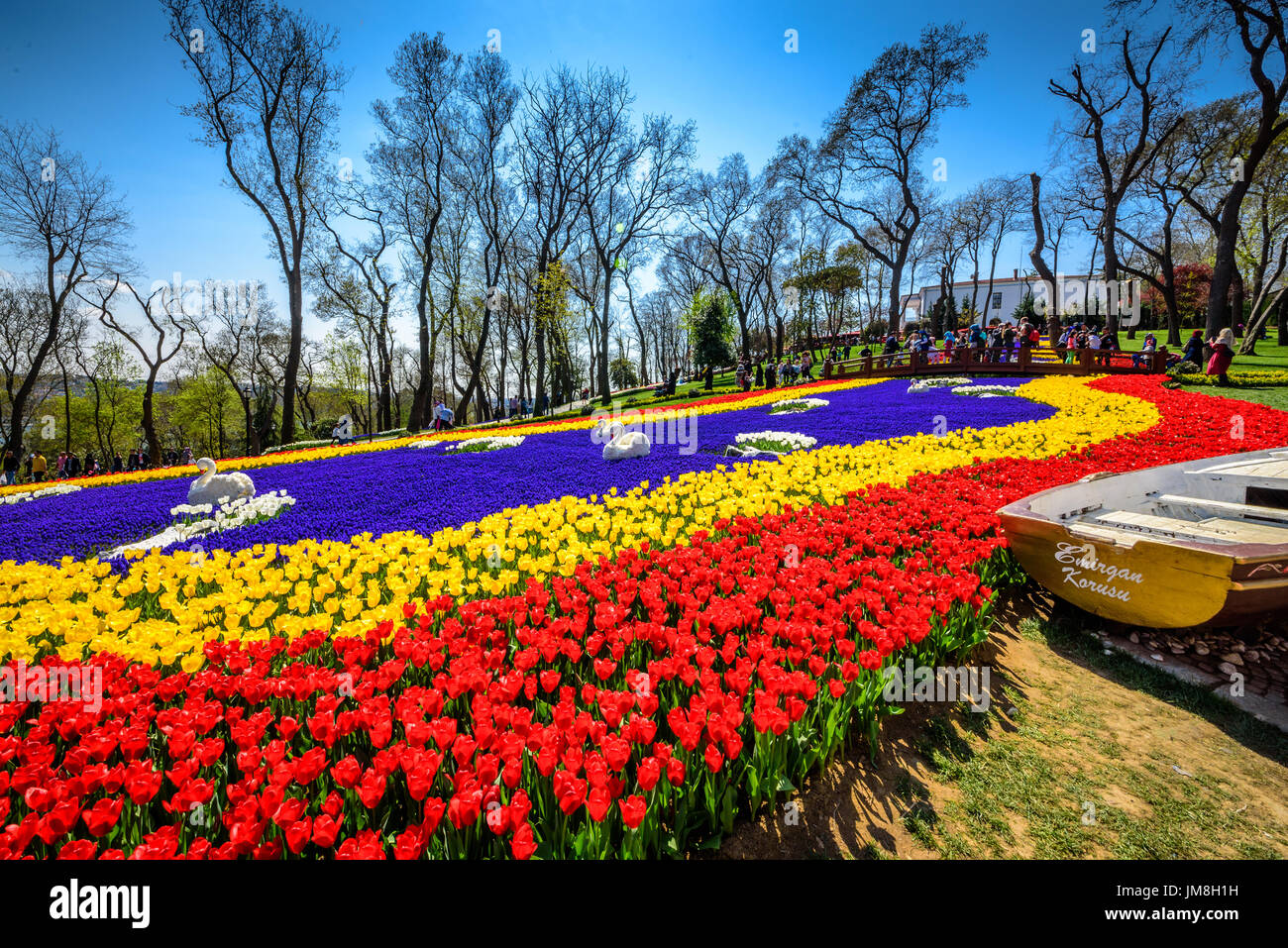 Traditional Tulip Festival in Emirgan Park, a historical urban park ...