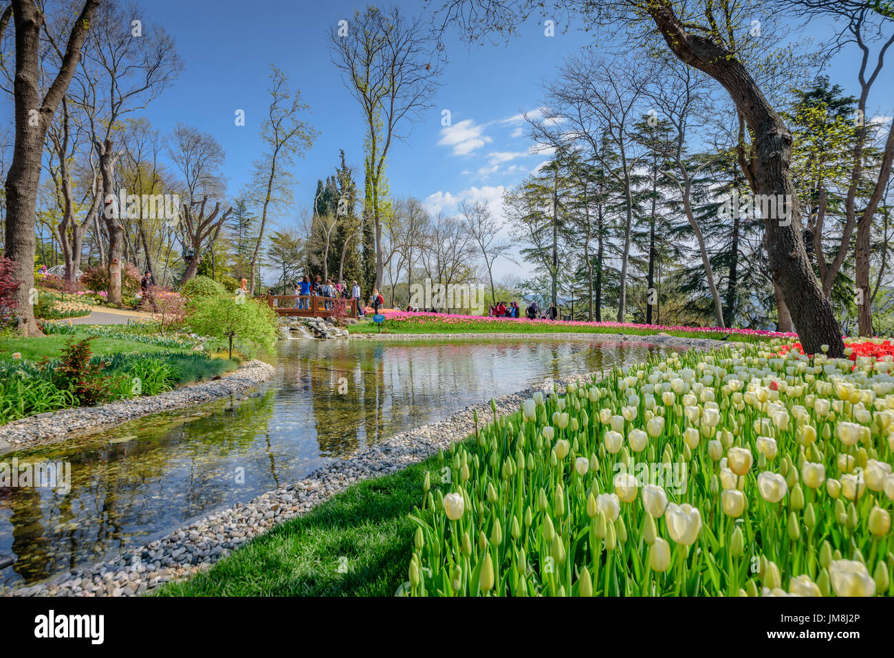 Traditional Tulip Festival in Emirgan Park, a historical urban park ...
