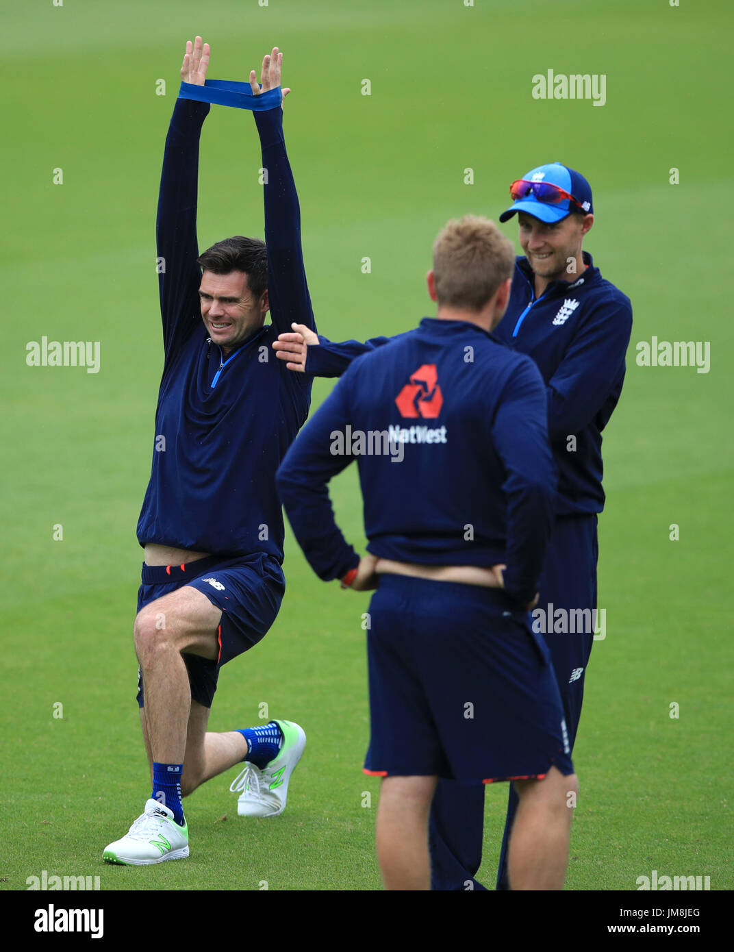 England's James Anderson during a nets session at the Kia Oval, London ...