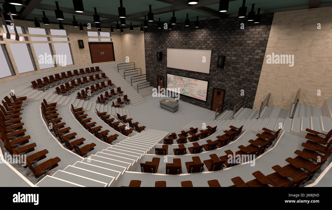 3D rendering of a lecture hall interior Stock Photo - Alamy