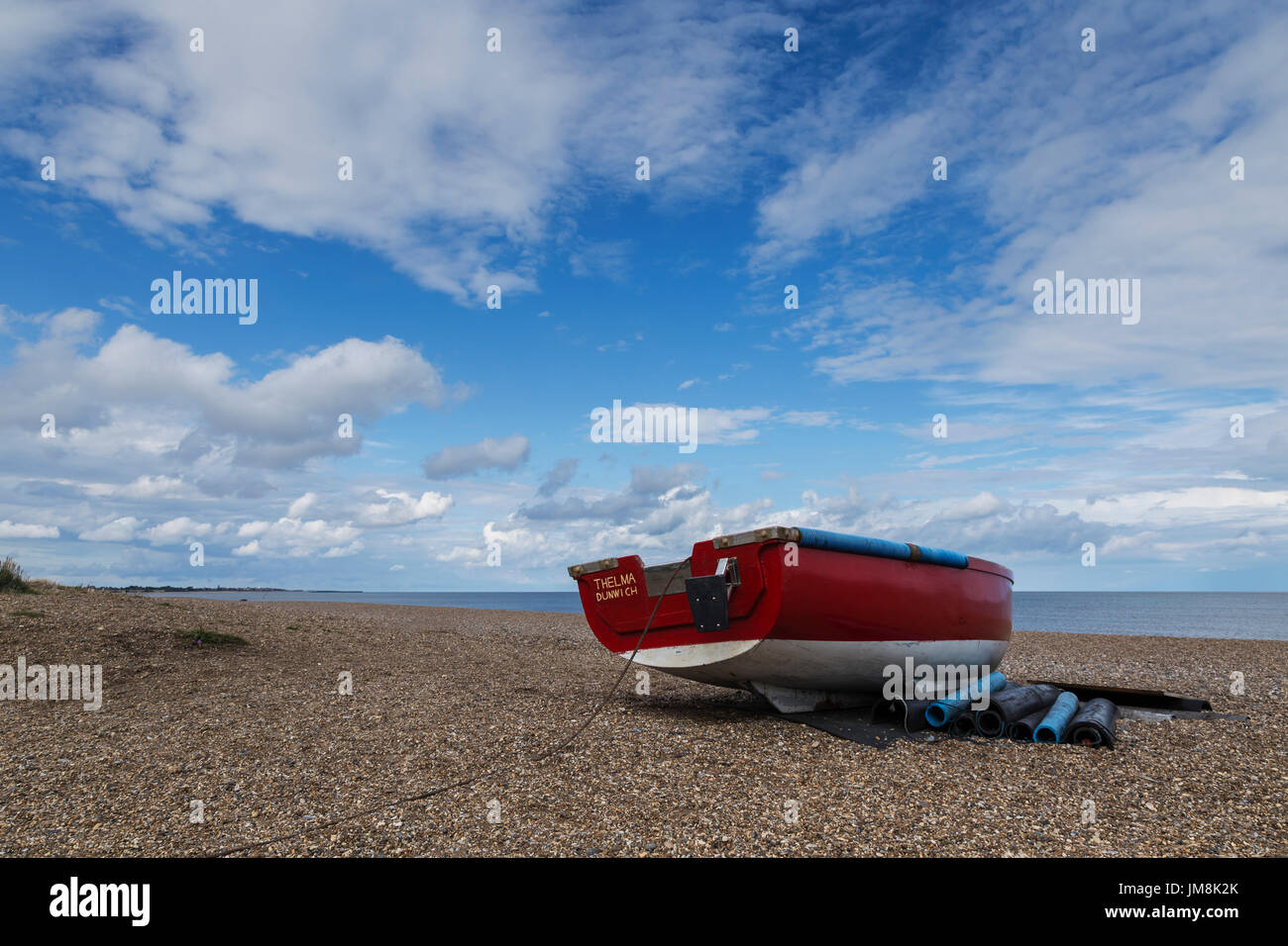Small Fishing Dinghy on Beach Stock Photo - Alamy