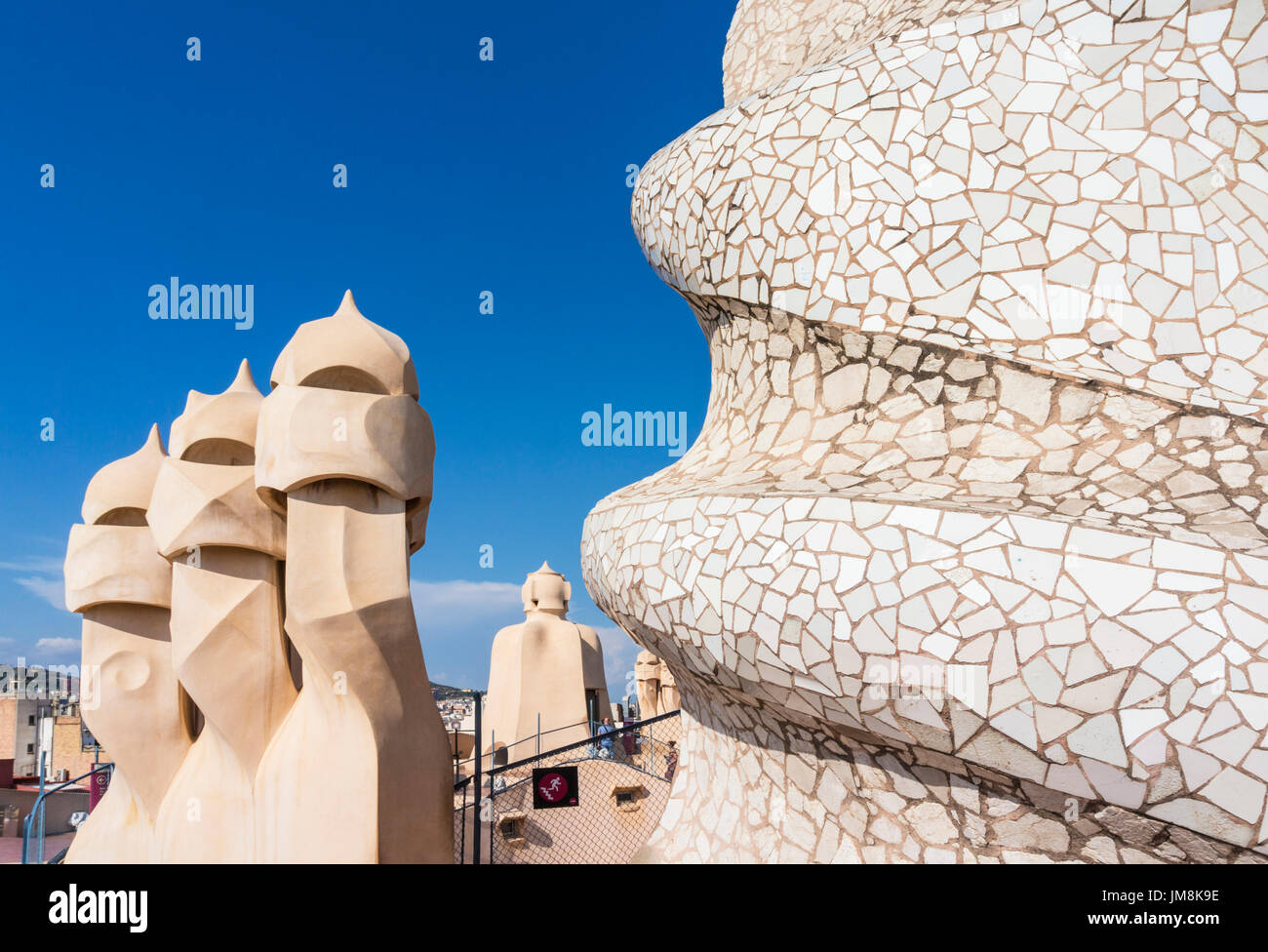 Gaudi chimneys chimney roof hi-res stock photography and images - Alamy