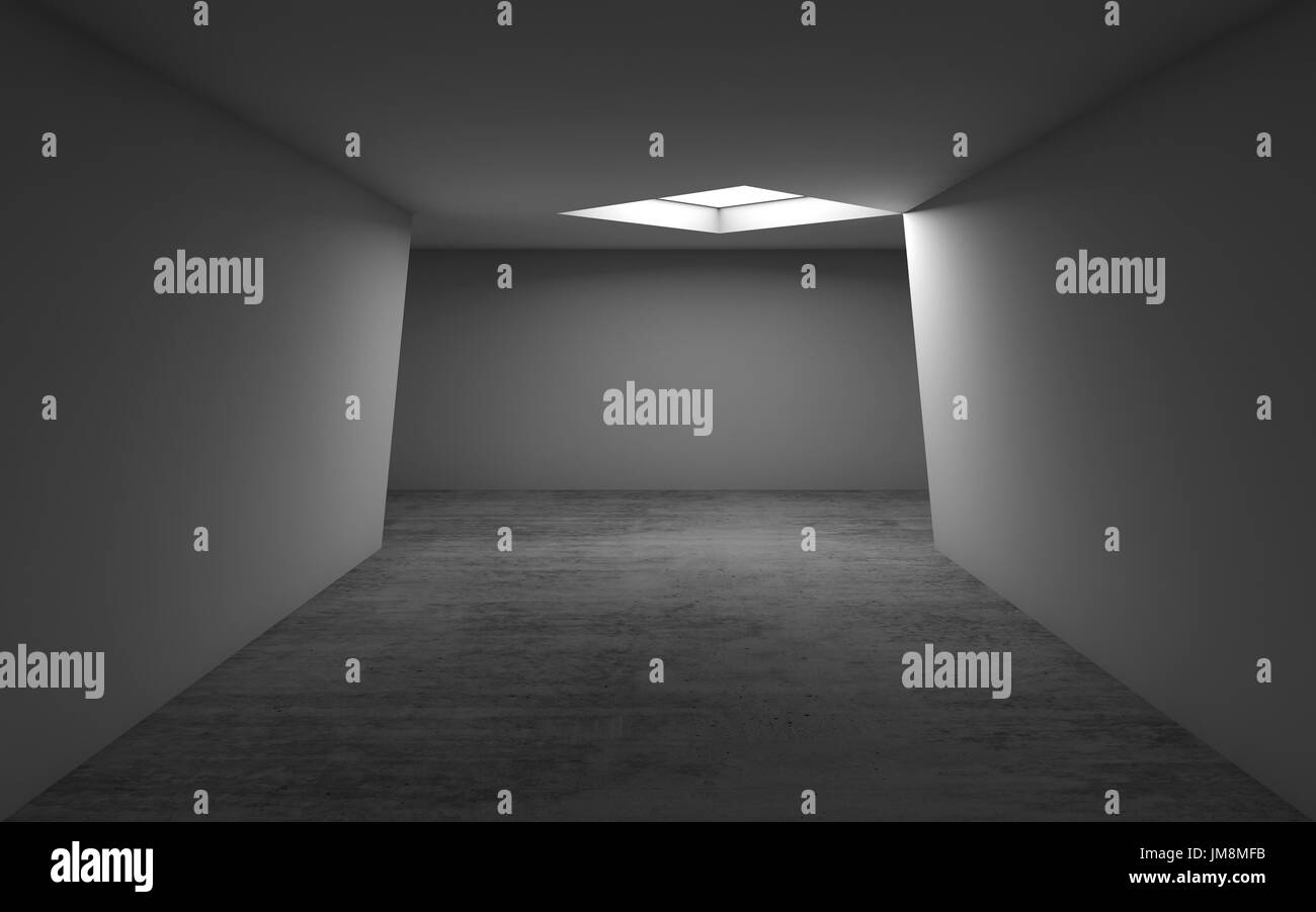 Abstract contemporary architecture, empty room interior background ...