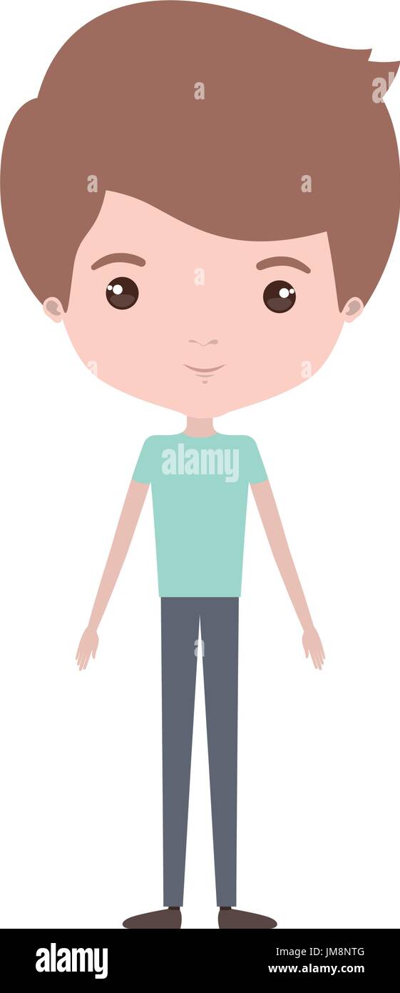 colorful caricature thin man in clothes with hairstyle Stock Vector ...