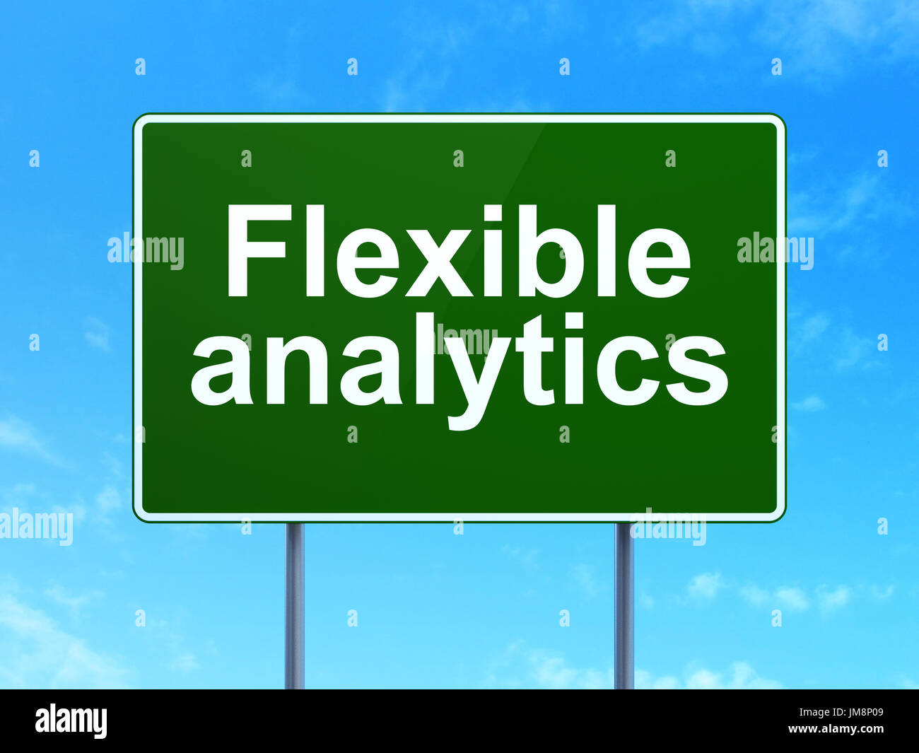 Business concept: Flexible Analytics on road sign background Stock ...