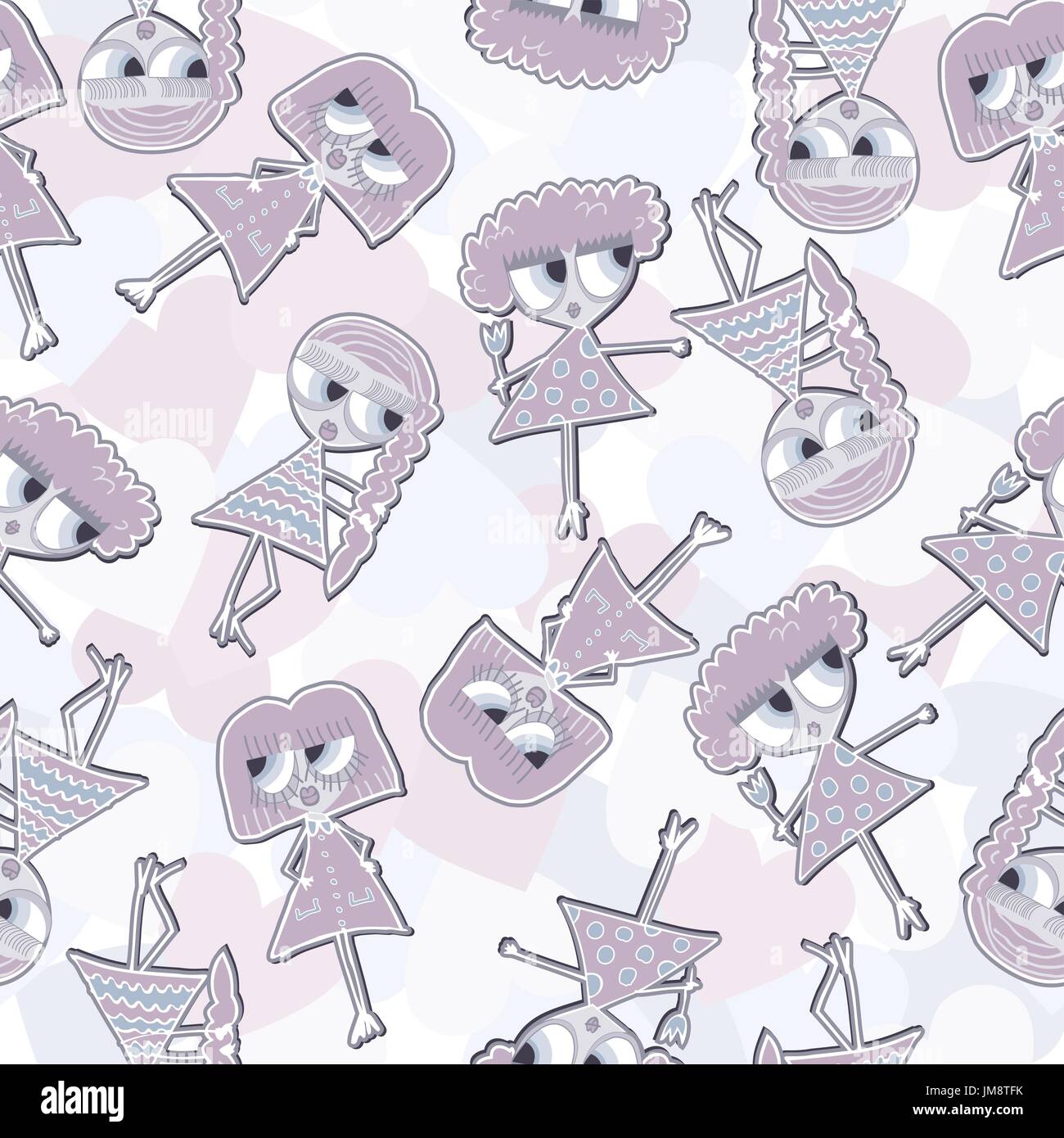 black and white pattern of the dolls. seamless pattern Stock Vector ...