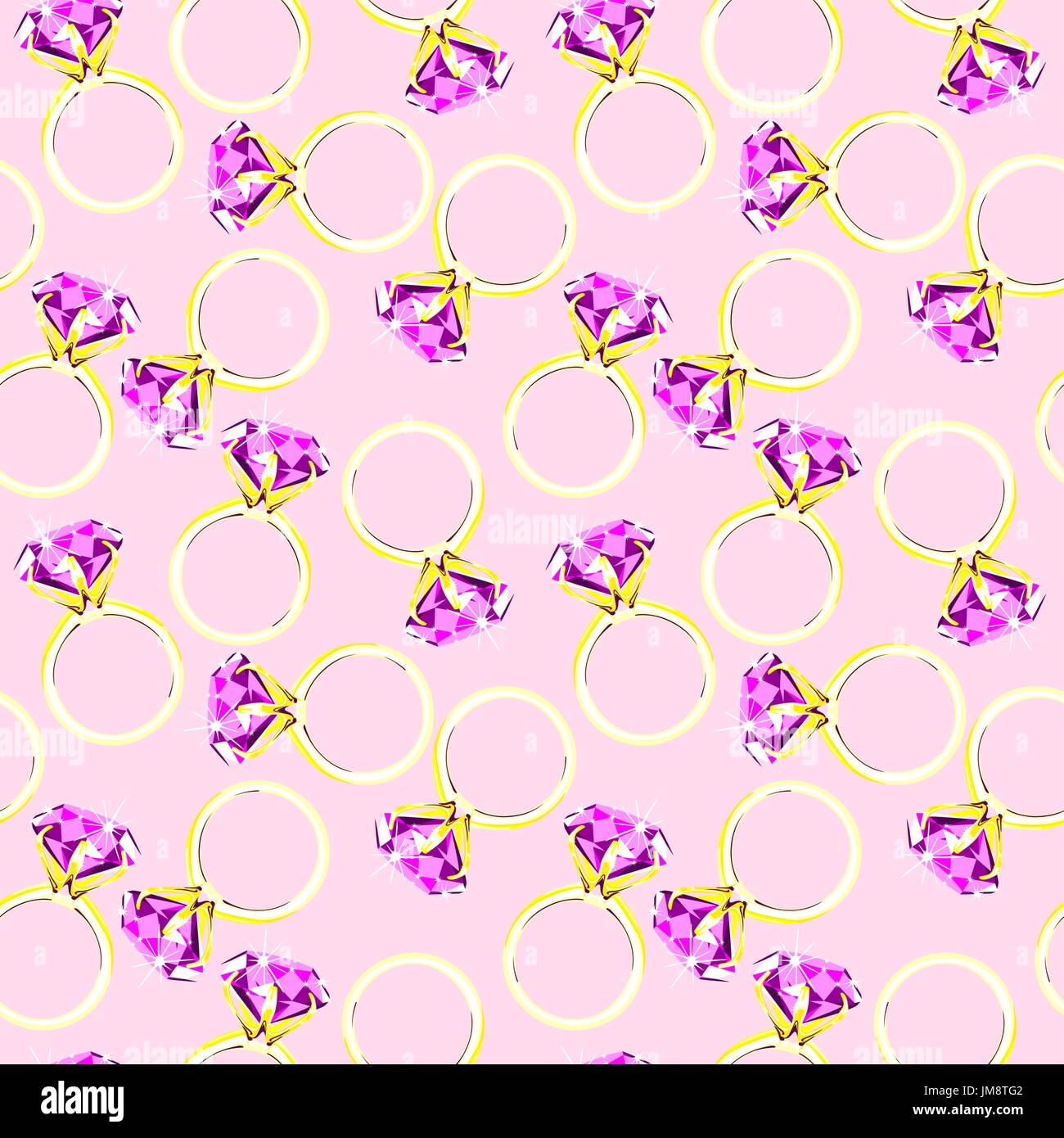 Diamond ring background. seamless pattern of rings with stone Stock ...