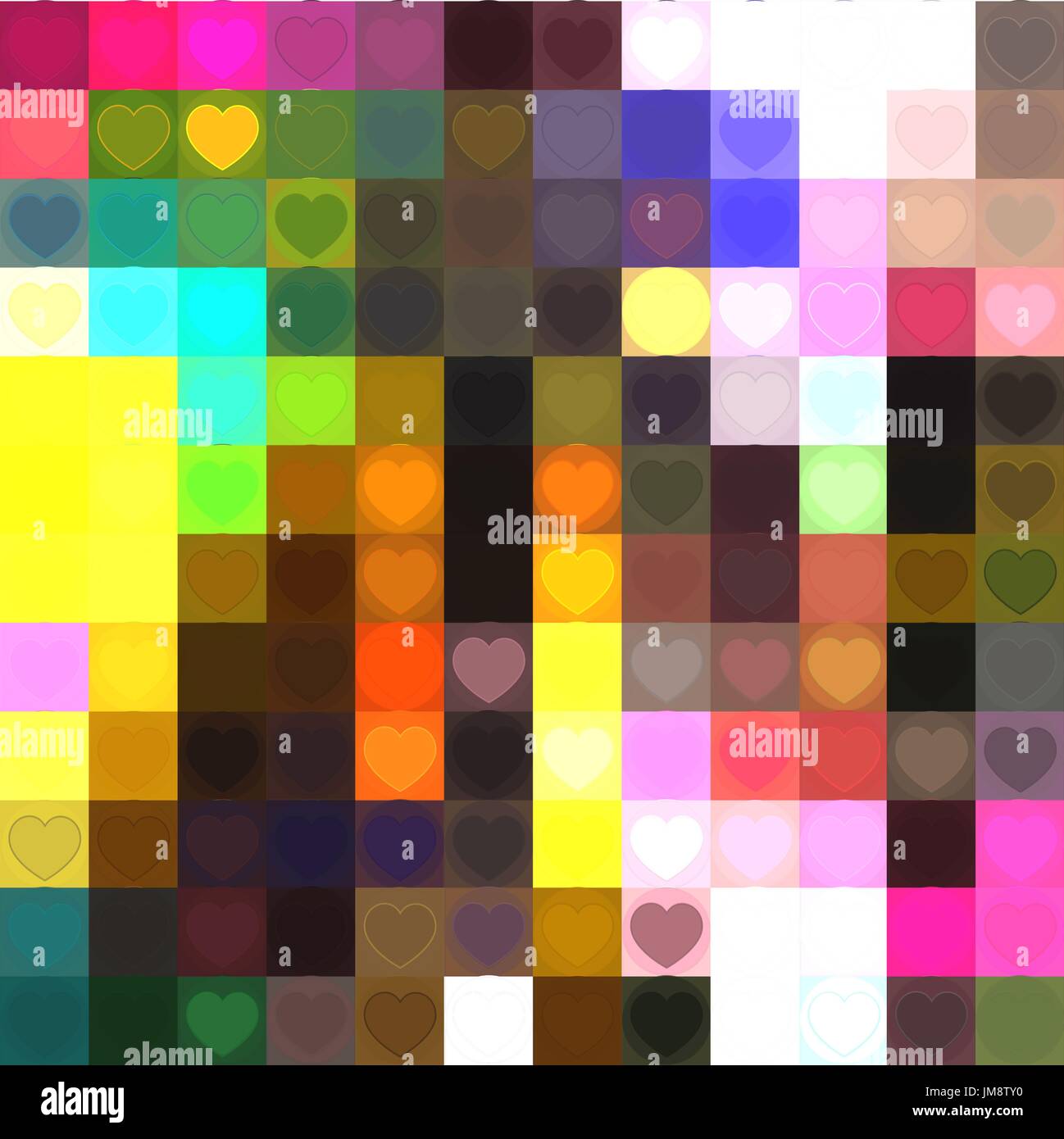 Fun seamless vintage love heart background in pretty colors Stock ...