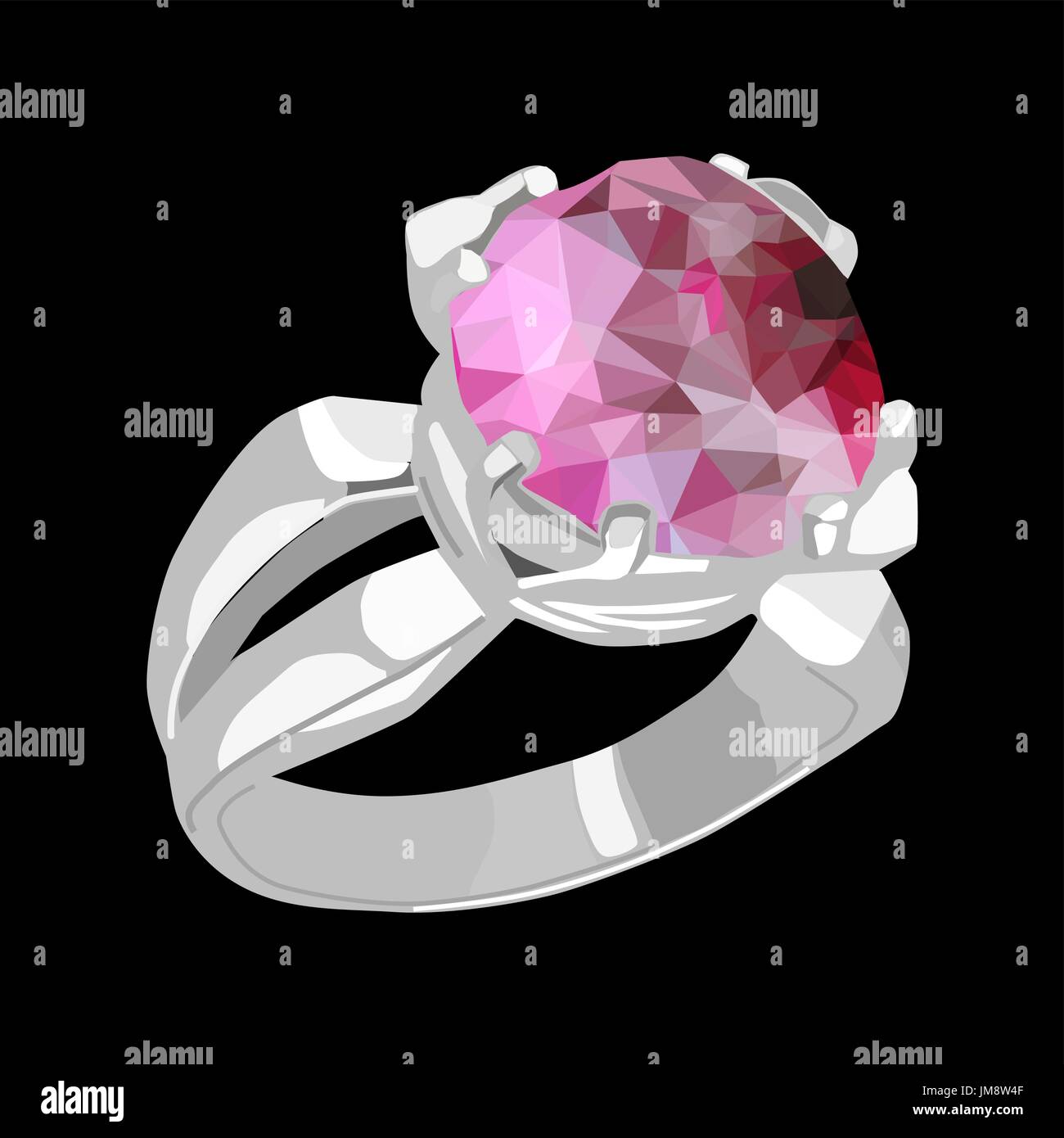 vector ring with precious stone. vector illustration Stock Vector Image ...