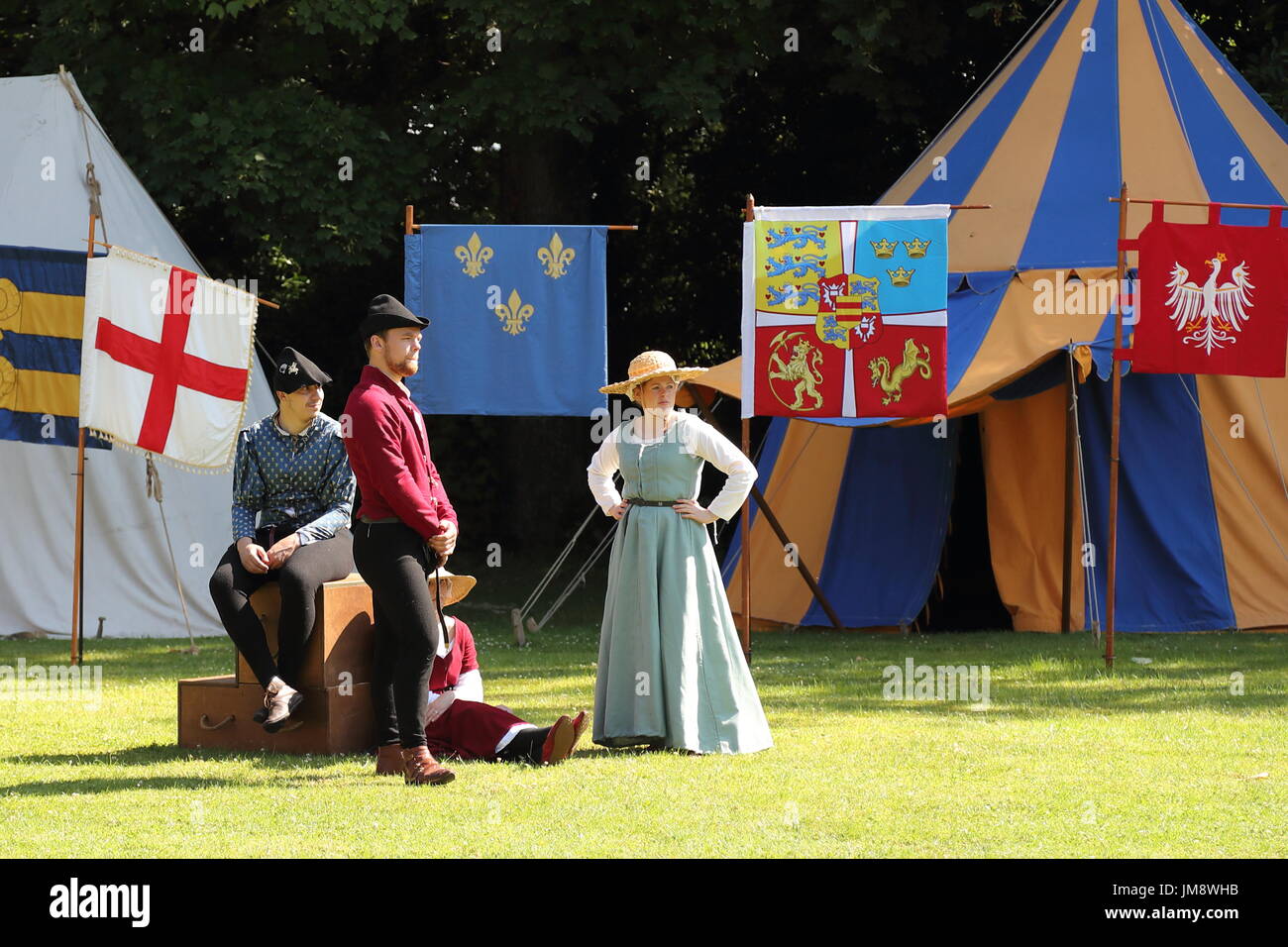 Visitors saw a great spectacle when actors in medieval armour fought on ...