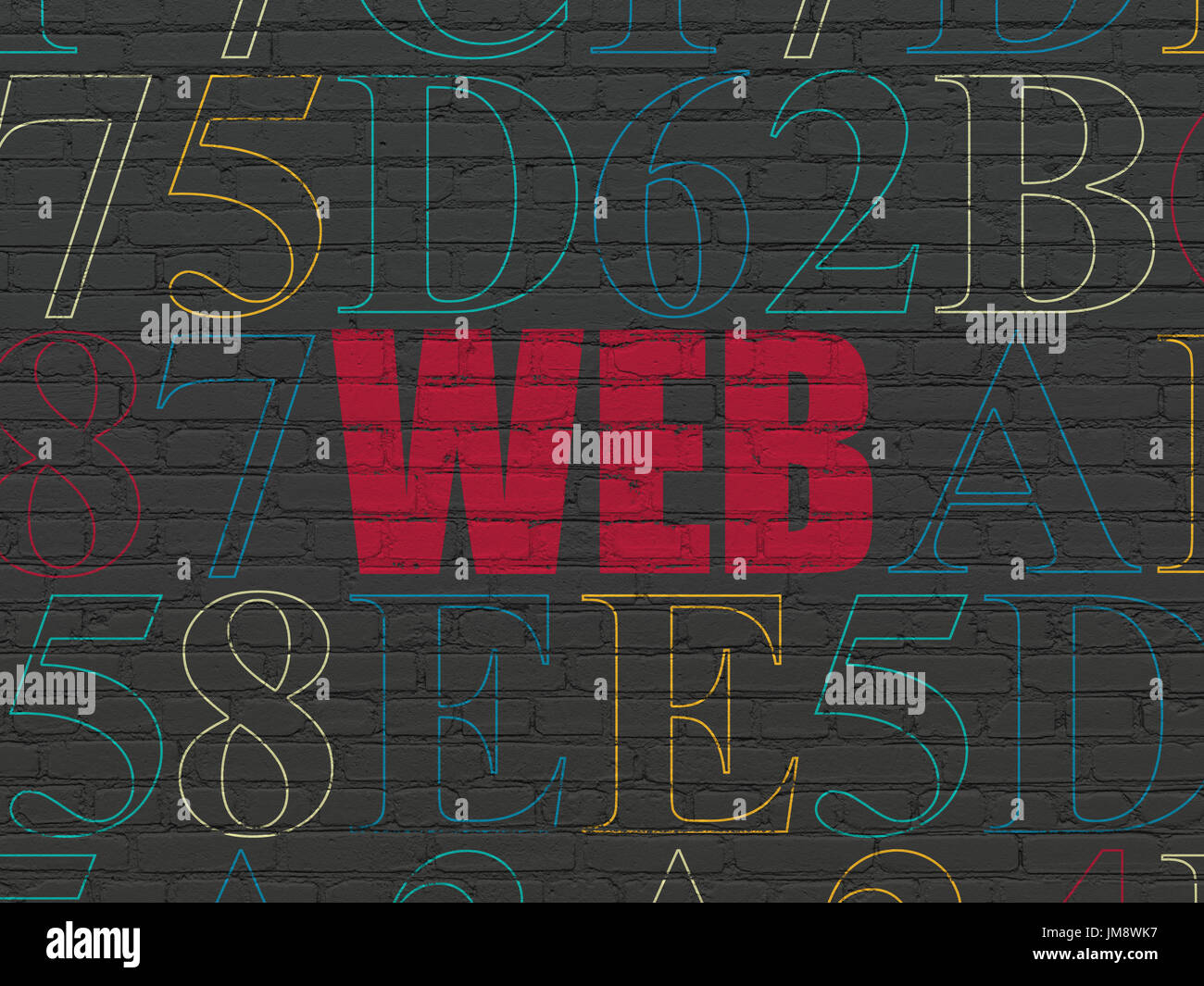 Web development concept: Web on wall background Stock Photo - Alamy