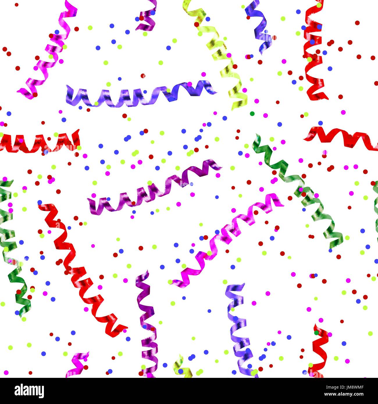 Seamless background with party streamers vector illustration Stock ...