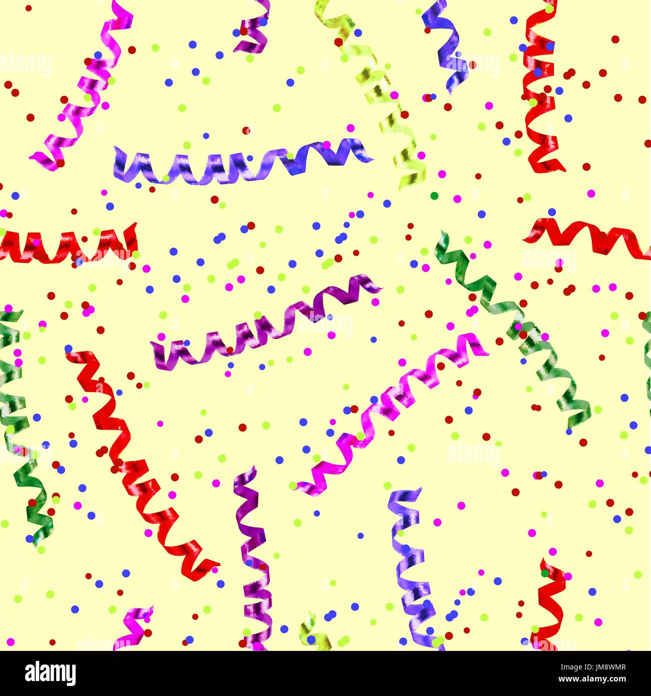 Seamless background with party streamers vector illustration Stock ...