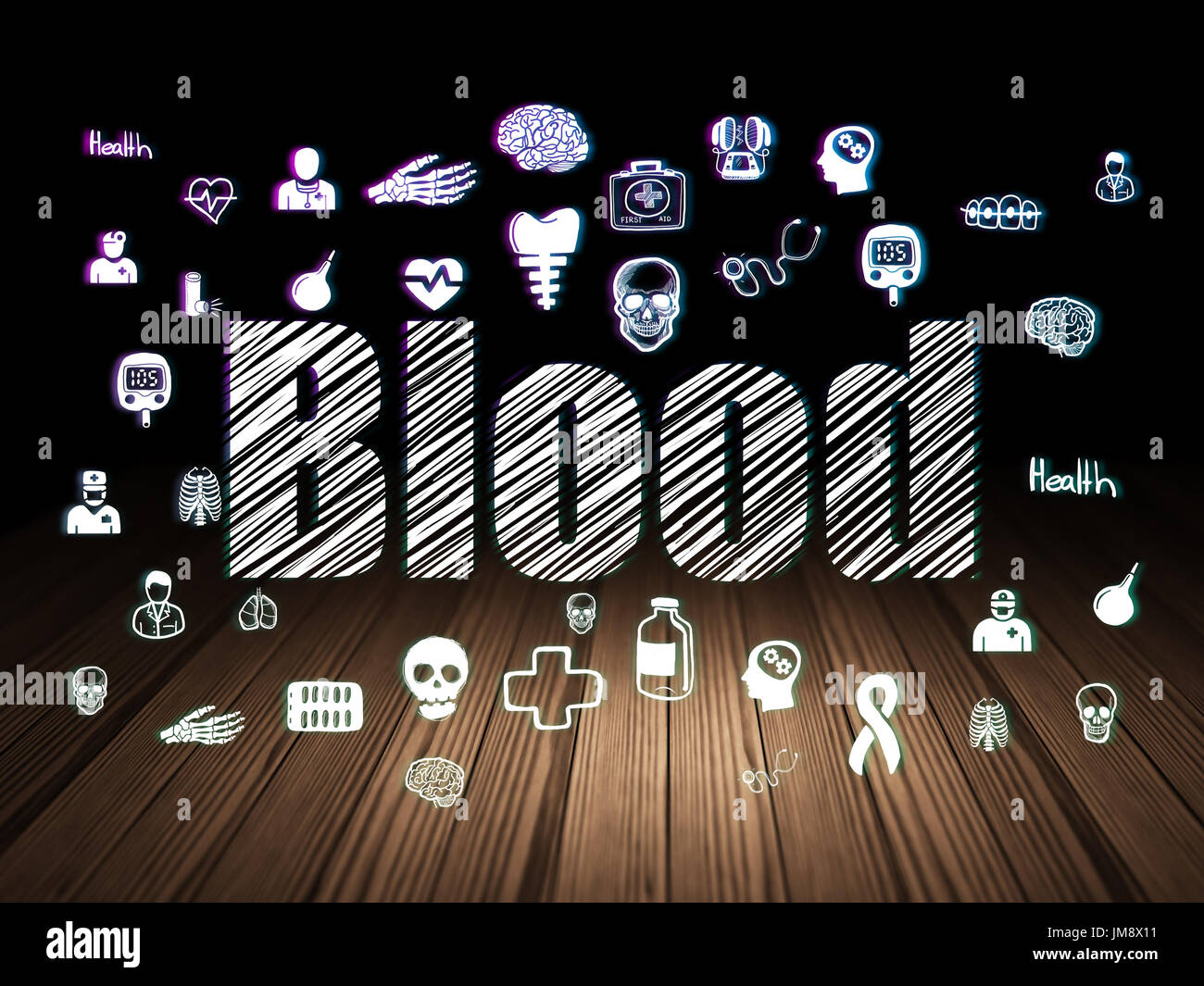 Health concept: Blood in grunge dark room Stock Photo - Alamy