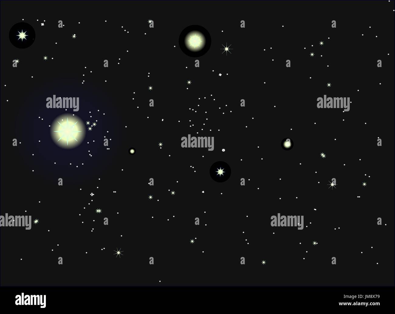 Night sky with stars and nebula. vector illustration Stock Vector Image ...