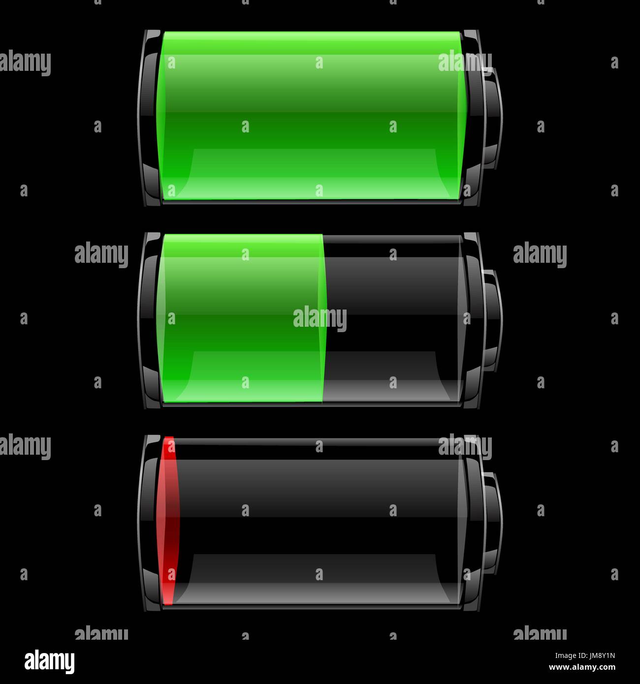 Battery icons set with different charge Stock Vector Images - Alamy