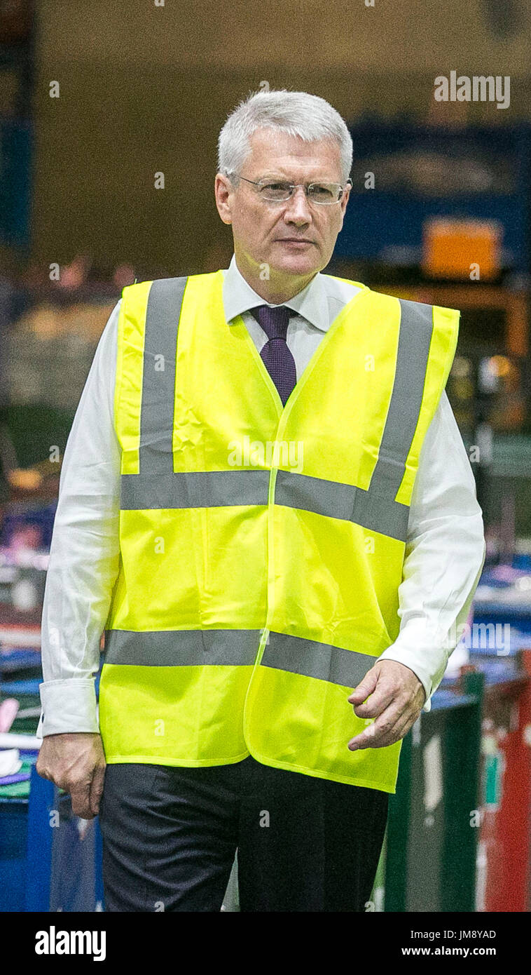 Exchequer Secretary to the Treasury, Andrew Jones MP during a visit to ...