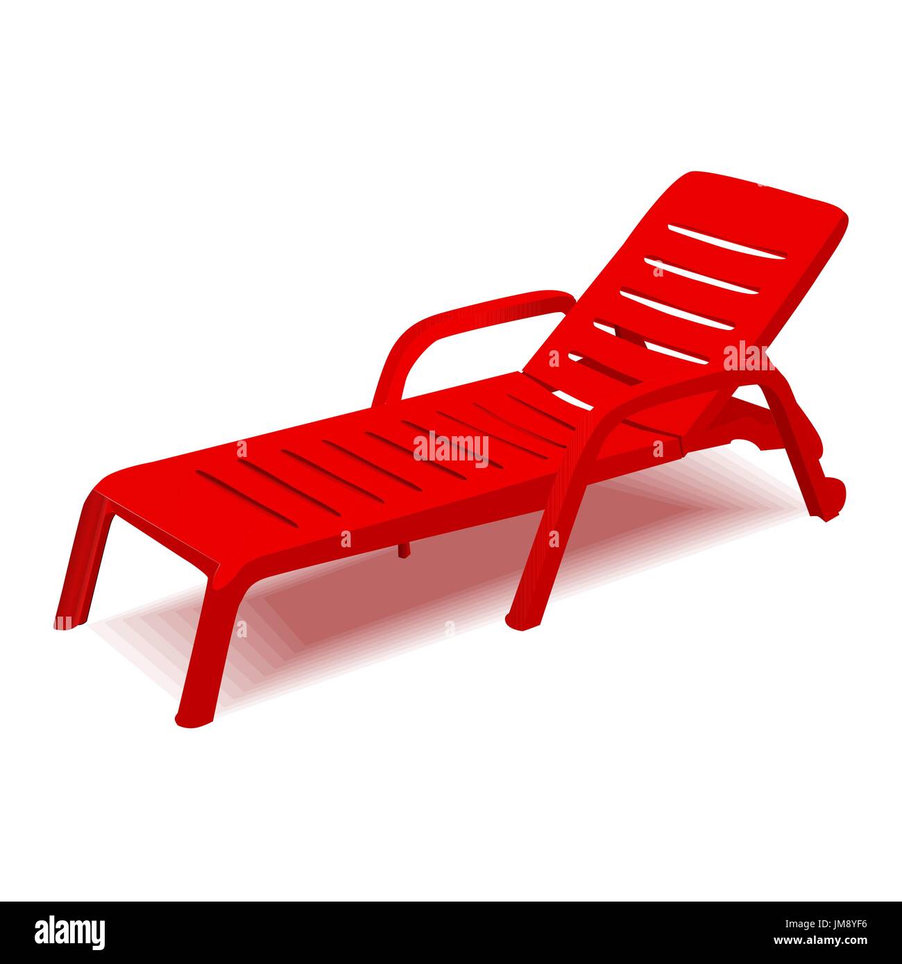 Beach chair with sun symbol on map pointer, vector illustration Stock ...