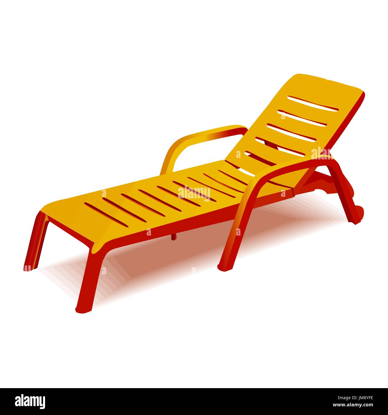 Beach chair with sun symbol on map pointer, vector illustration Stock ...