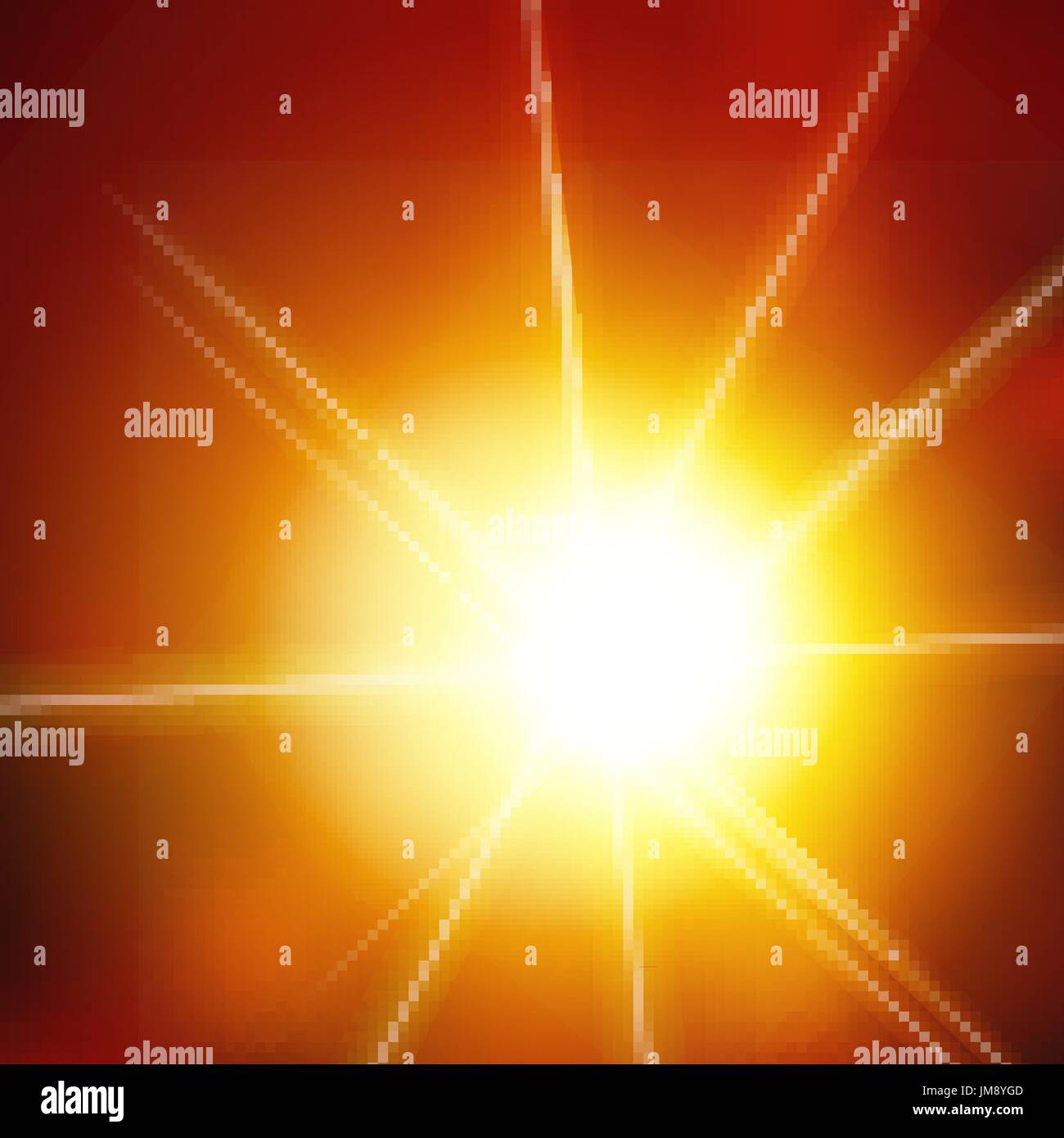 Vector abstract background with sun and lens flares. orange flash Stock ...