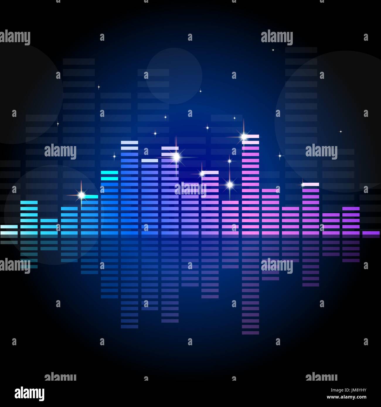 illustration of colorful musical bar showing volume on black background ...