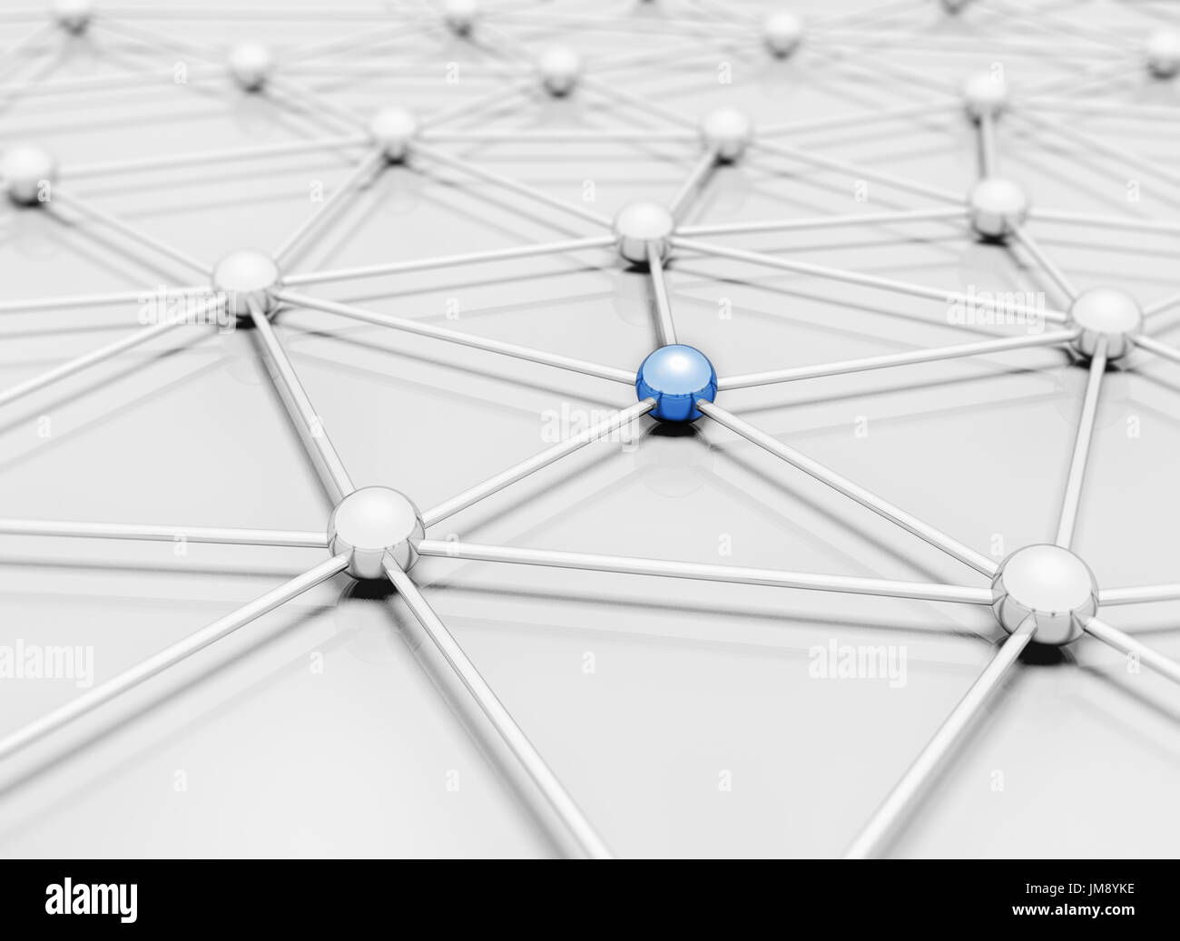 Network 3d illustration single blue sphere standing out Stock Photo - Alamy