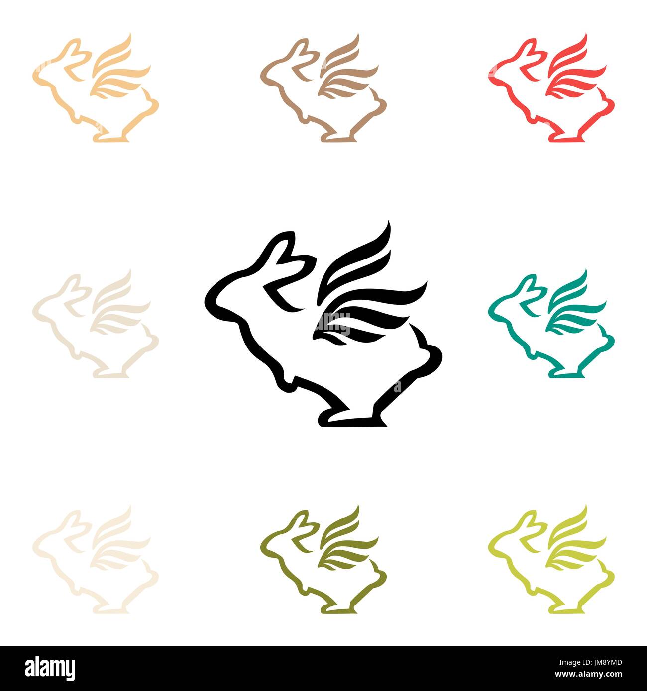 Vector rabbit with wings. 10 eps. illustration Stock Vector Image & Art ...