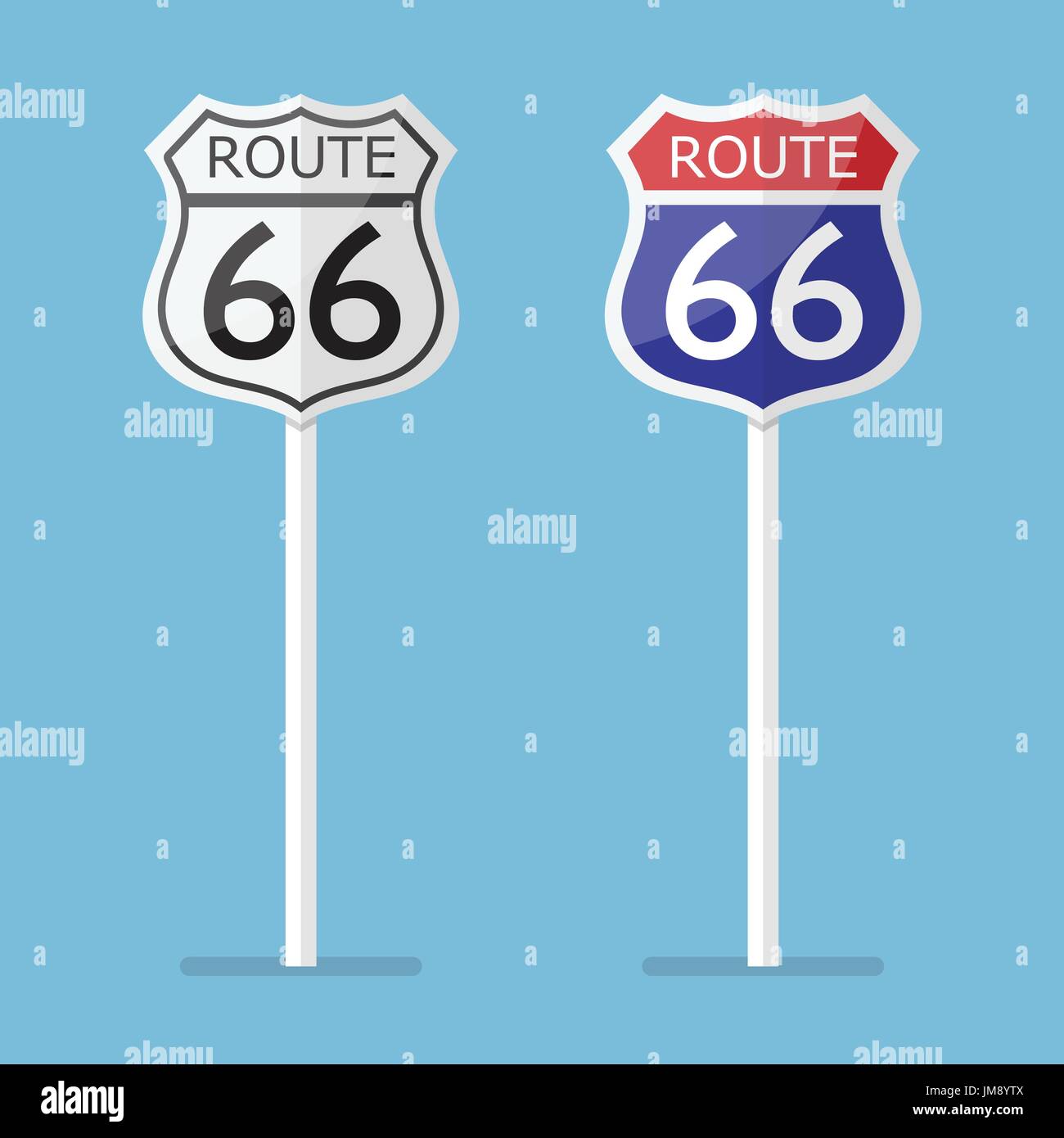 Route 66 road sign vintage Stock Vector Images - Alamy